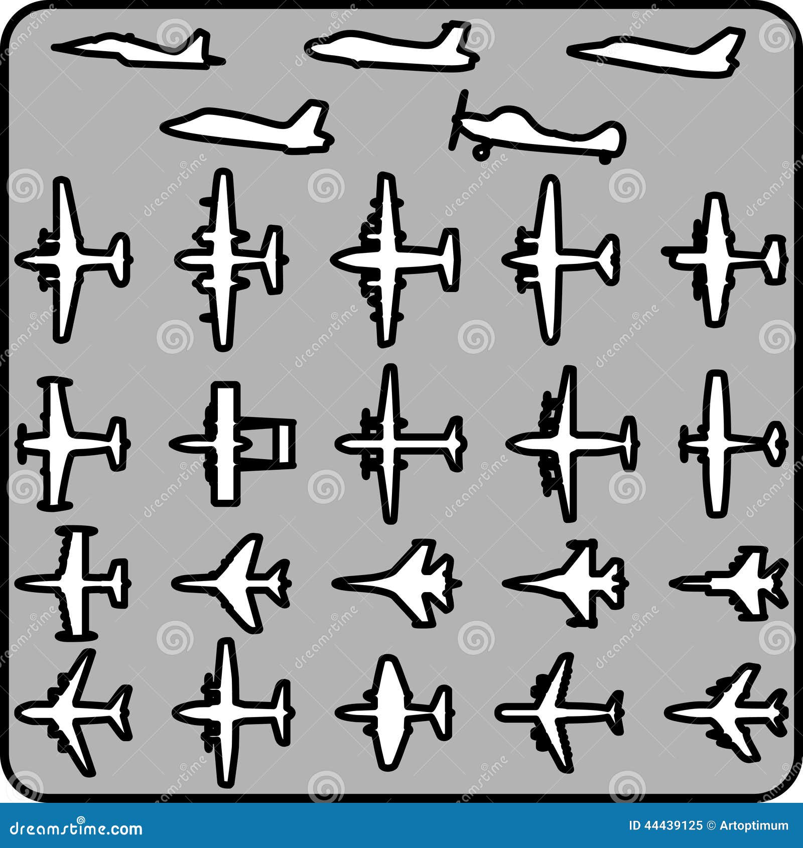 Vector Set of Different Airplane Icons. Stock Vector - Illustration of ...