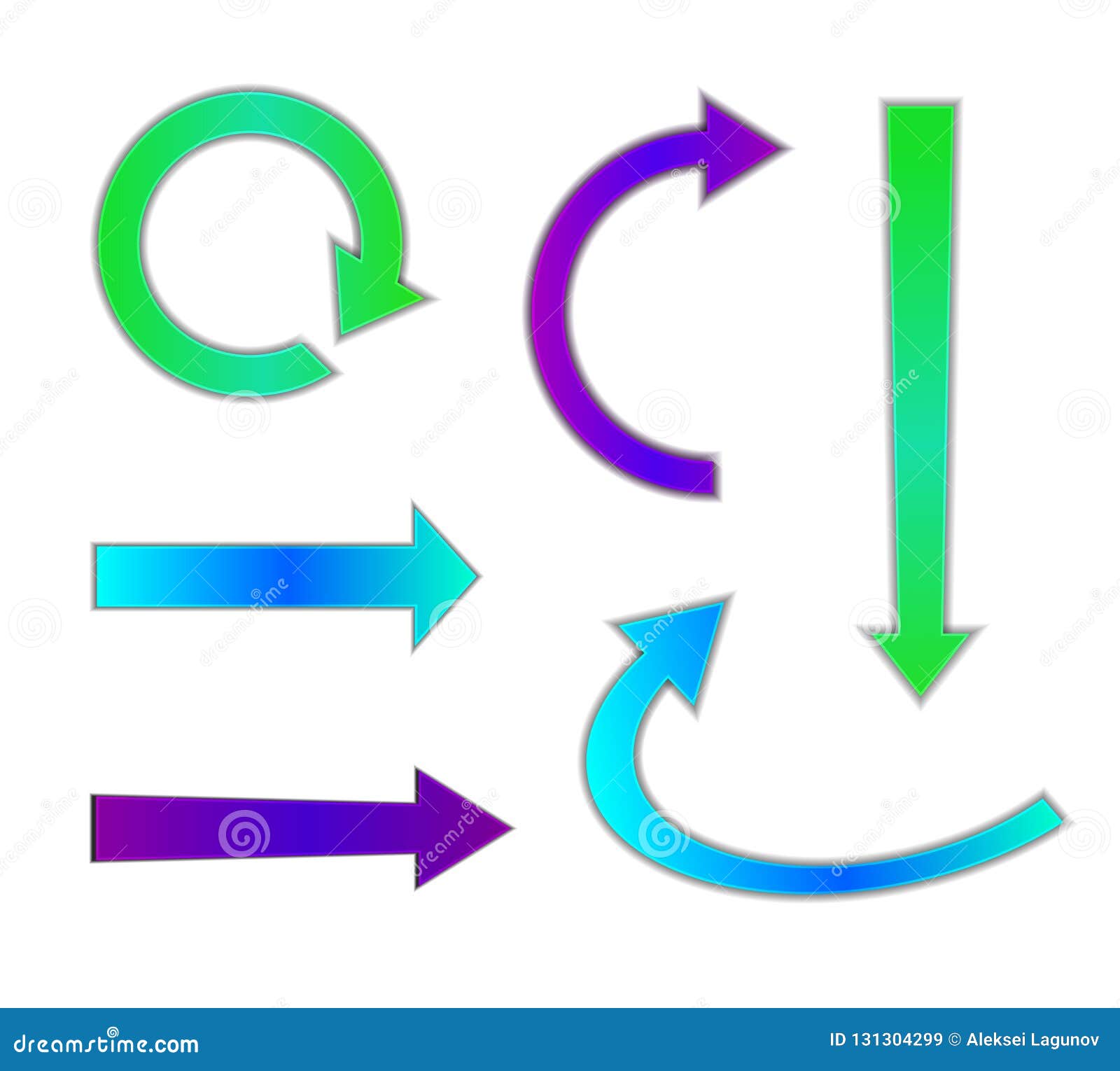 Vector Set of Different Arrows, Directional Signs with Shadows Isolated ...