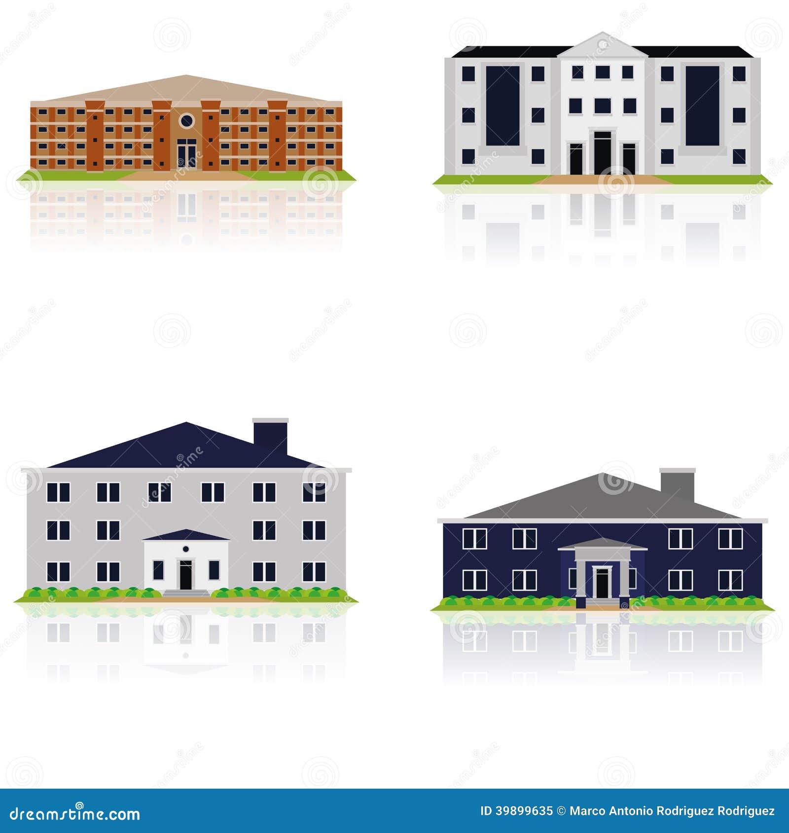 Vector Set of Different Building Illustrations Isolated Stock ...