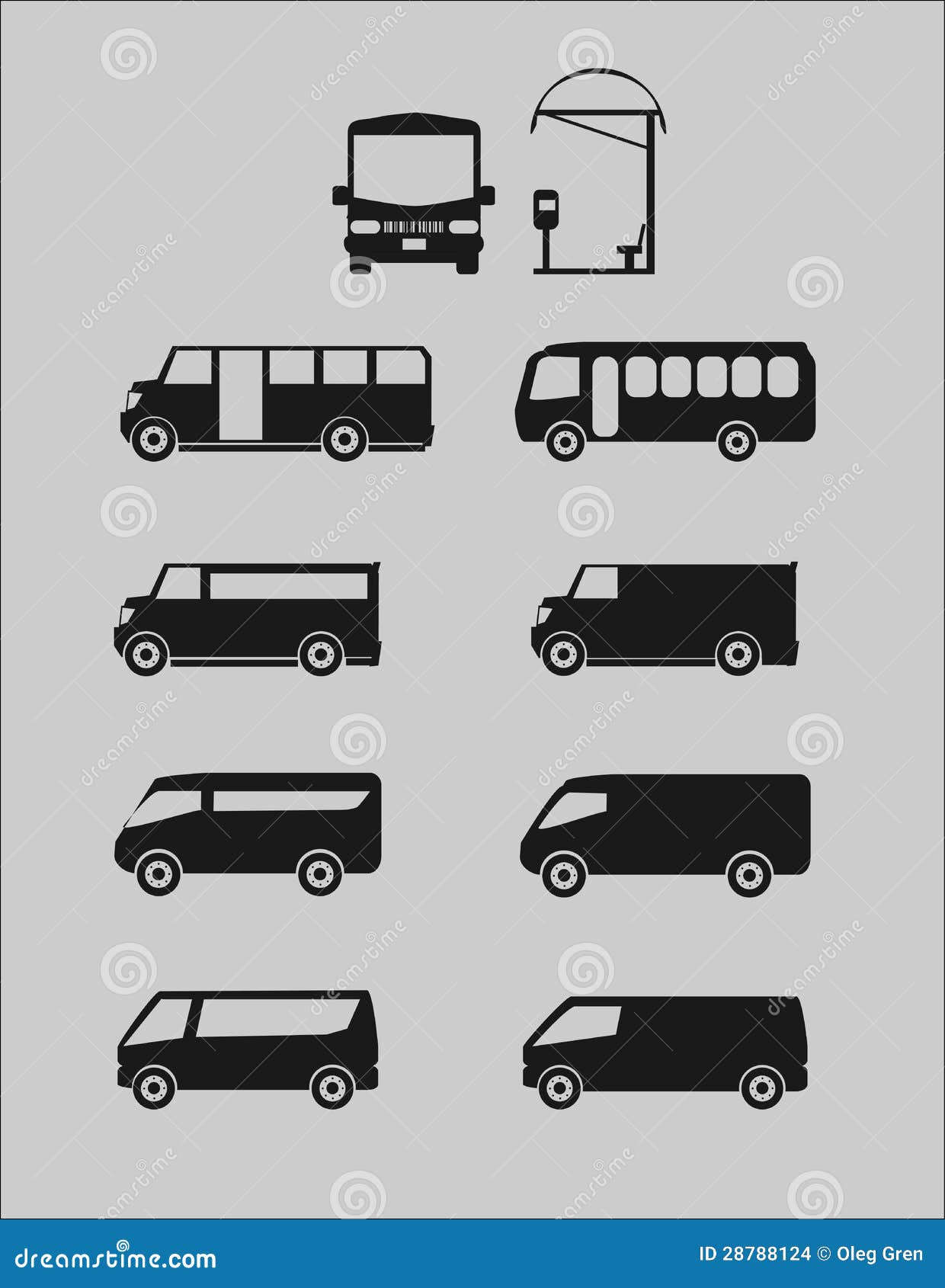 Vector Set of Different Bus Stock Vector - Illustration of auto, view ...