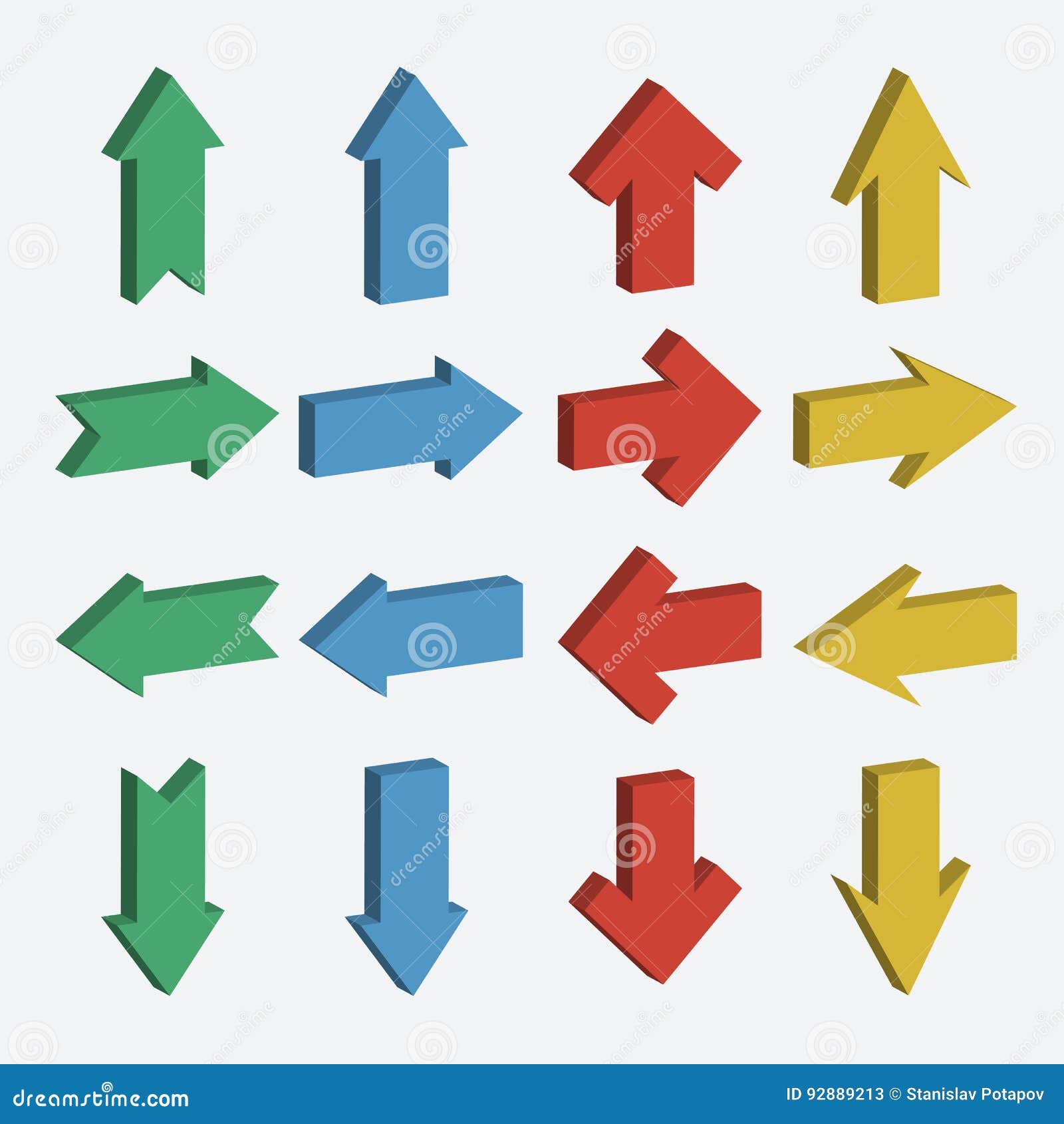 Vector Set of Different Color Arrow Icon Stock Vector - Illustration of ...