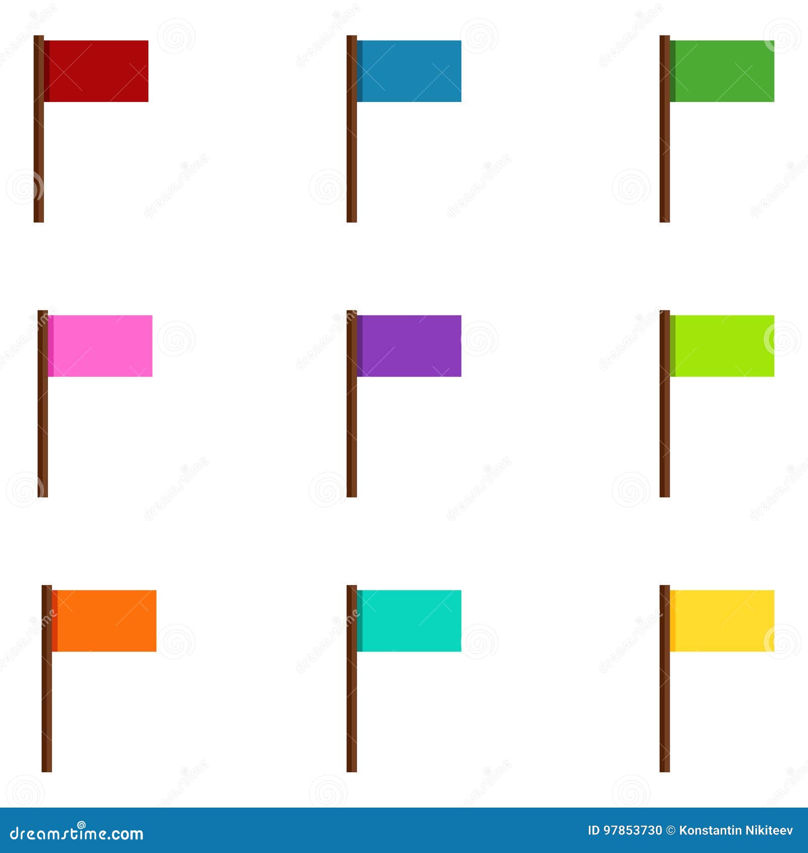 Vector Set of Flags Icons stock vector. Illustration of explore - 97853730