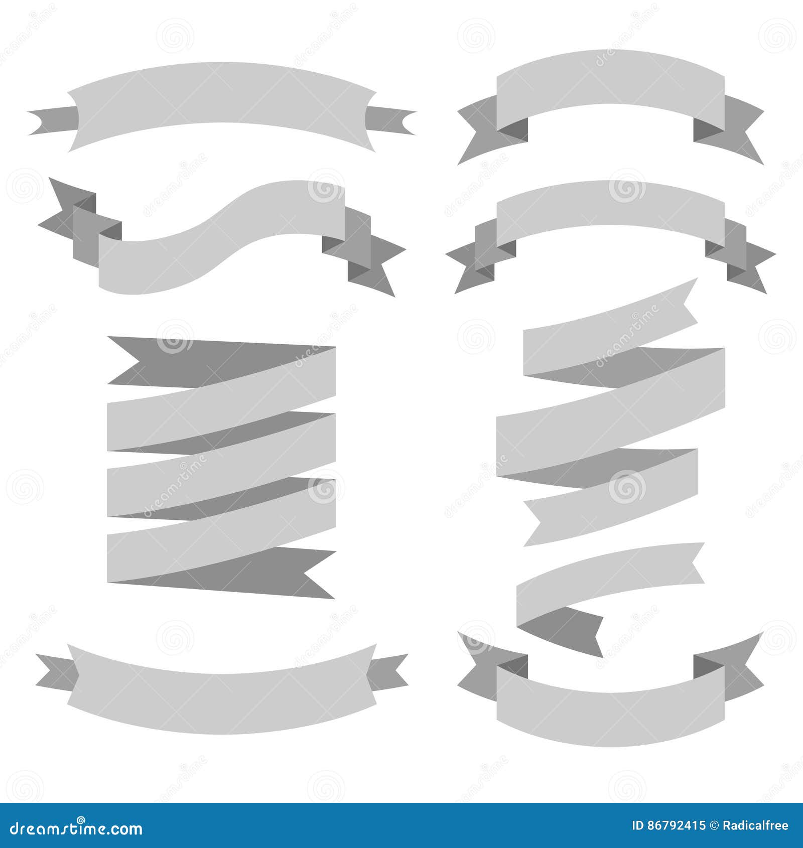 Vector Set of Different Colors Ribbons. Stock Vector - Illustration of ...