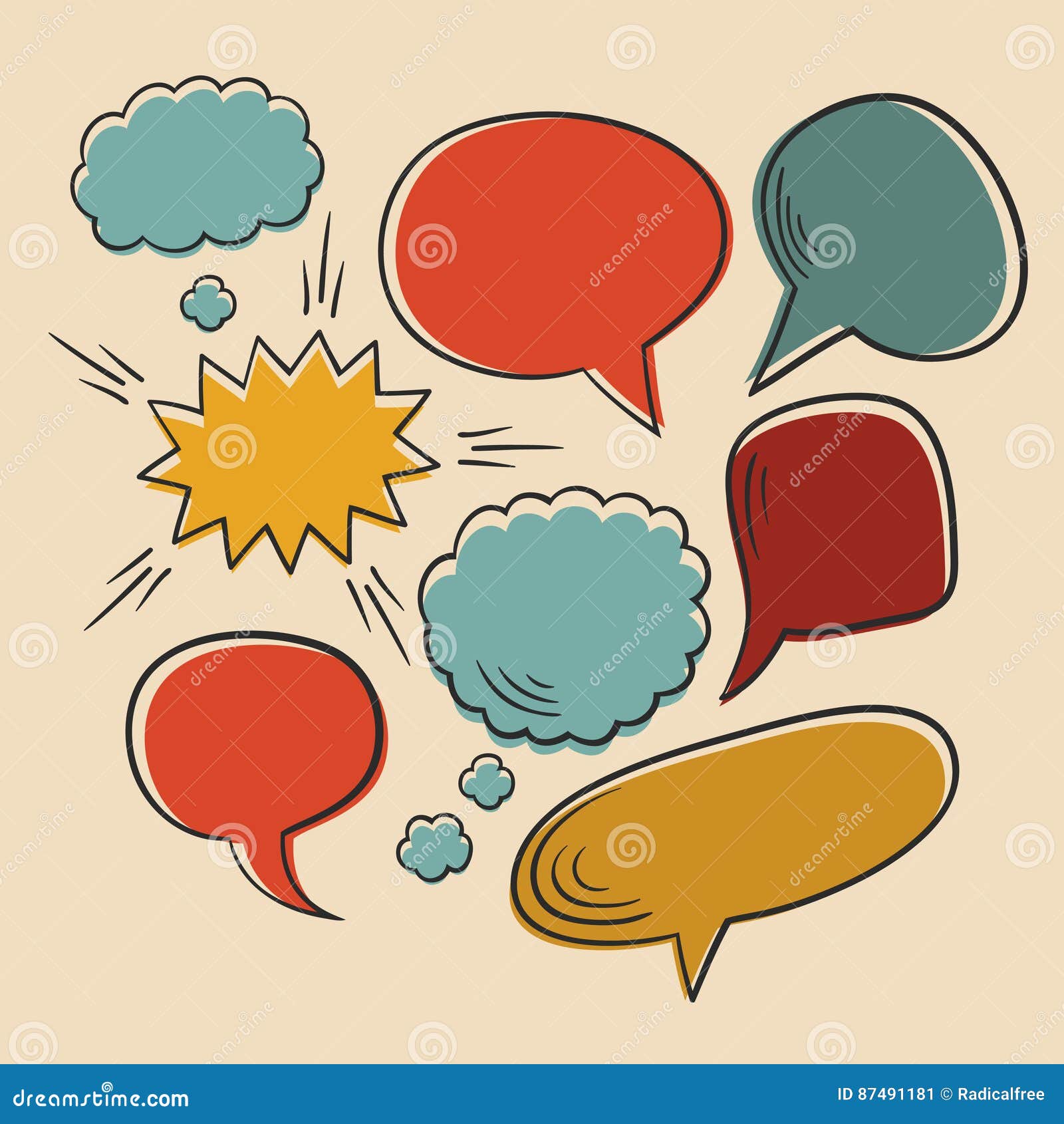 Vector Set of Different Comic Speech Bubbles. Stock Vector ...