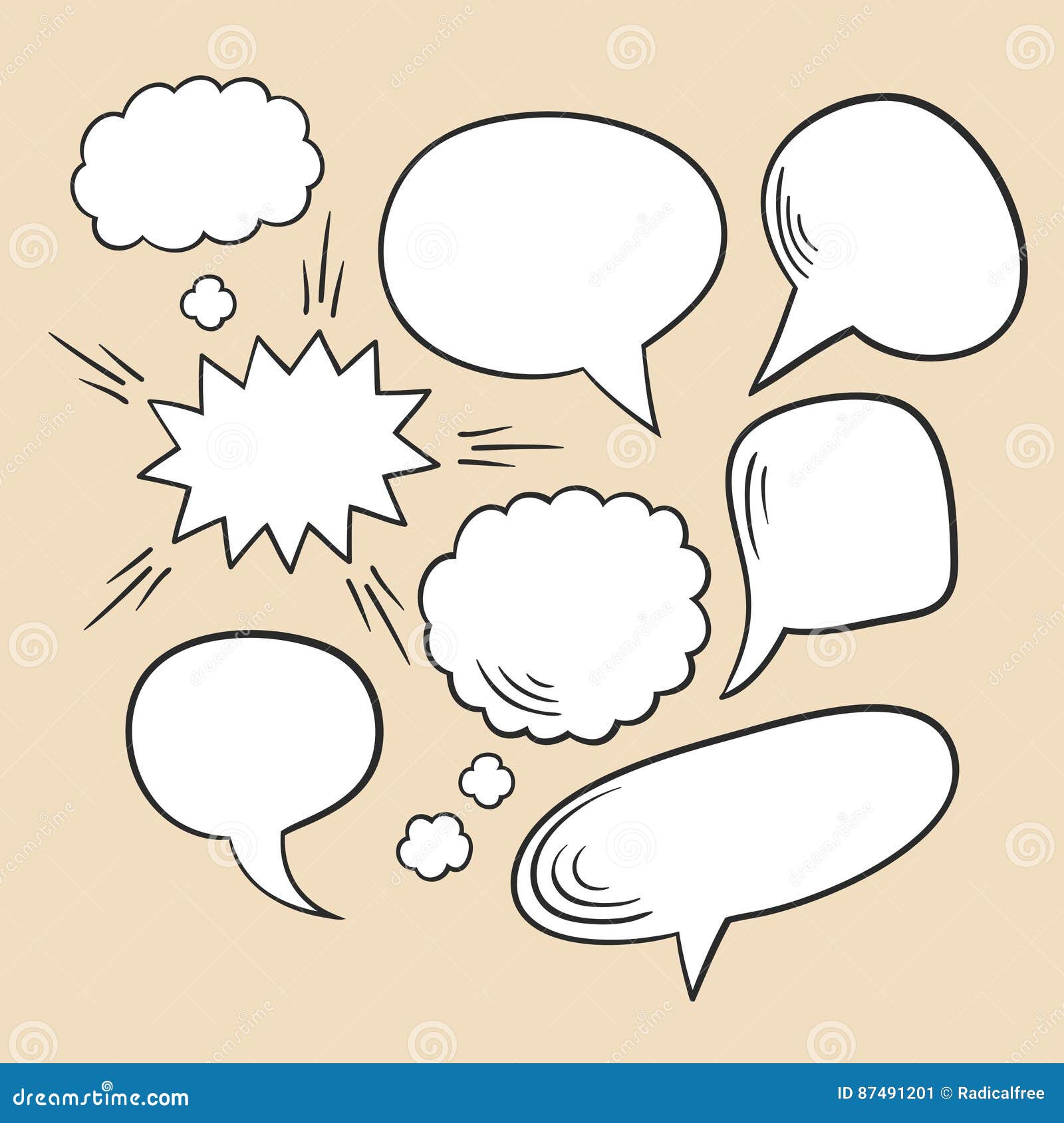 Vector Set of Different Comic Speech Bubbles. Stock Vector ...