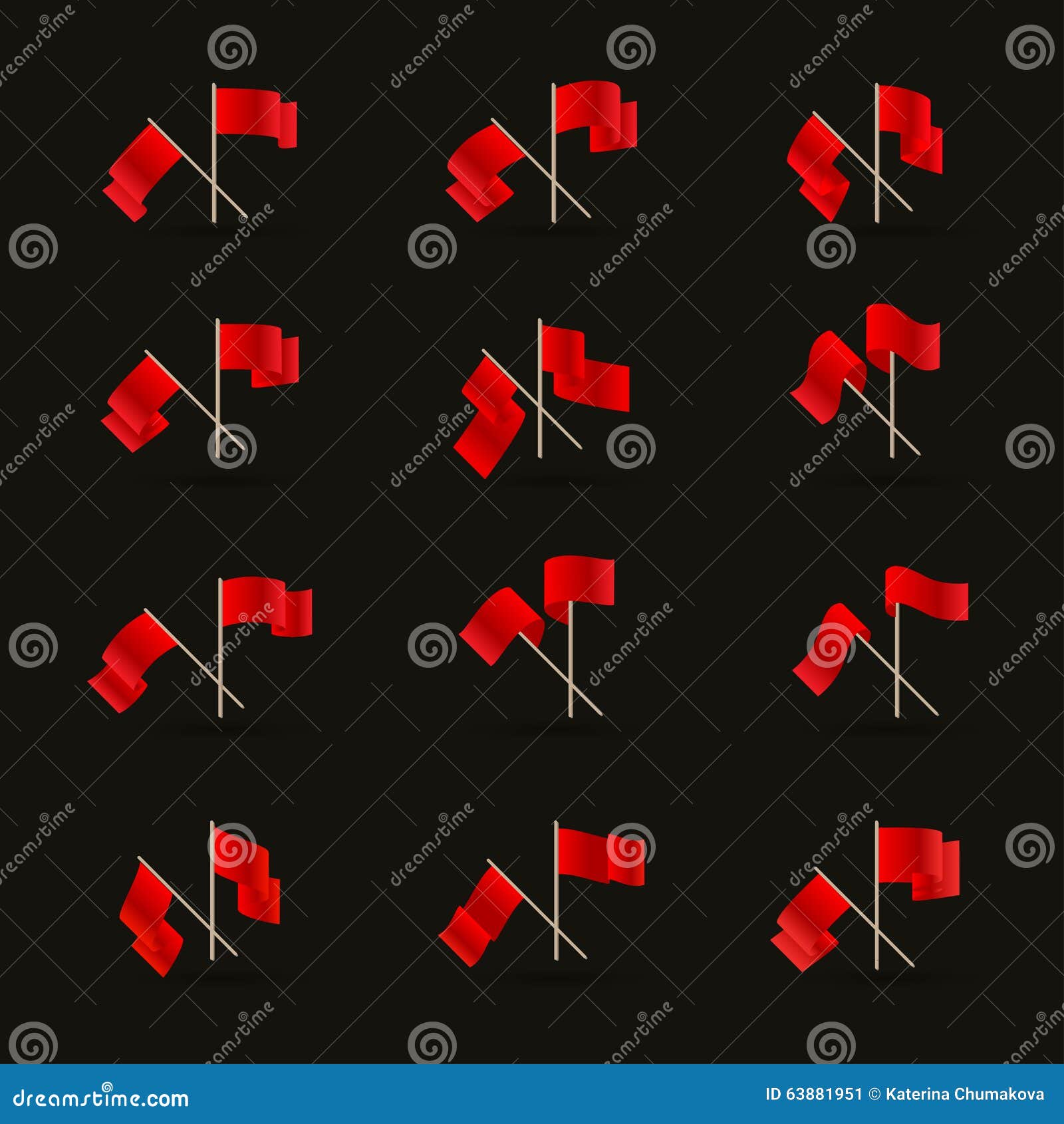 Vector Set of Different Flag Shapes. Stock Vector - Illustration of ...