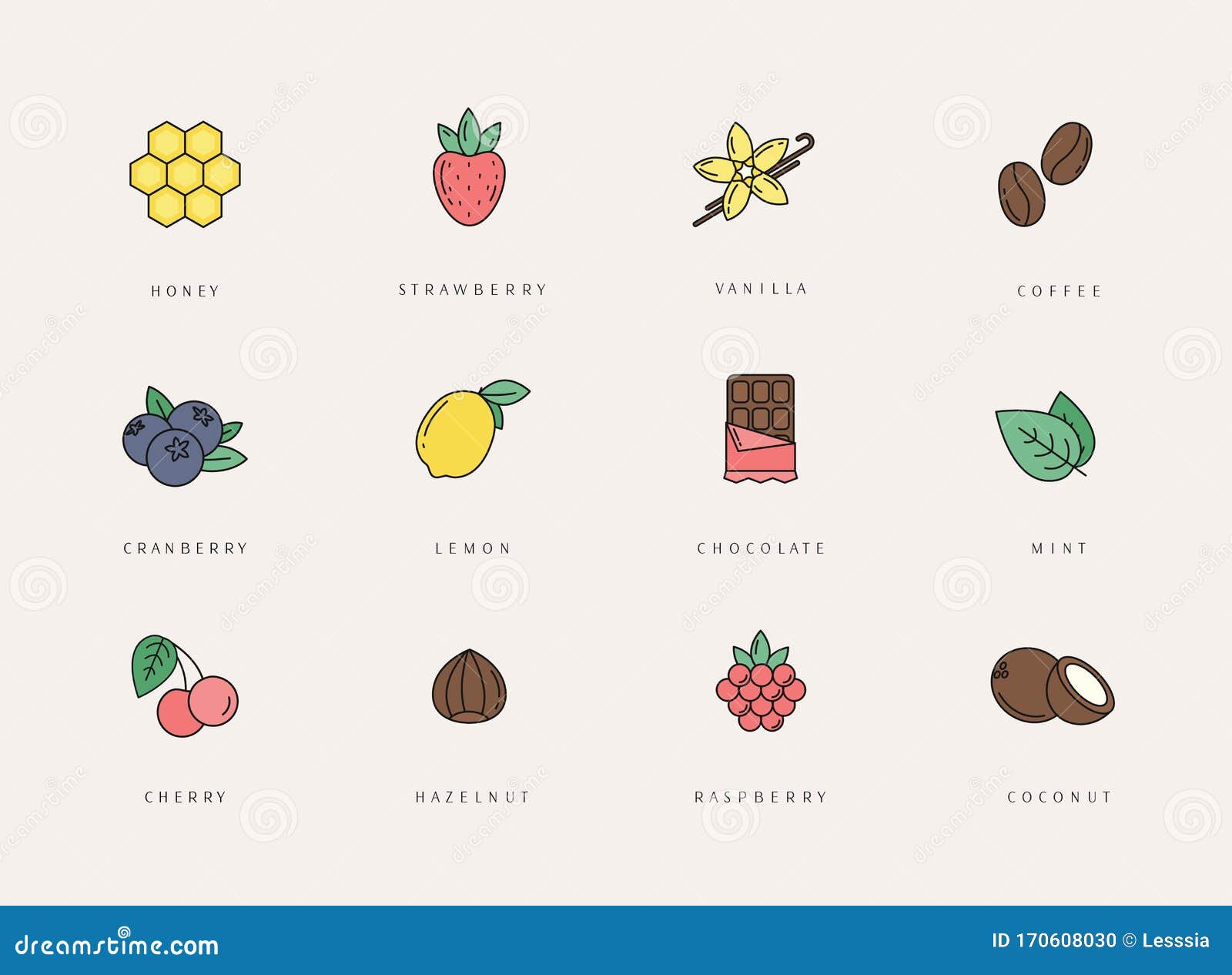 Vector Set of Different Flavor Icons, Logo Design Template Stock Vector ...