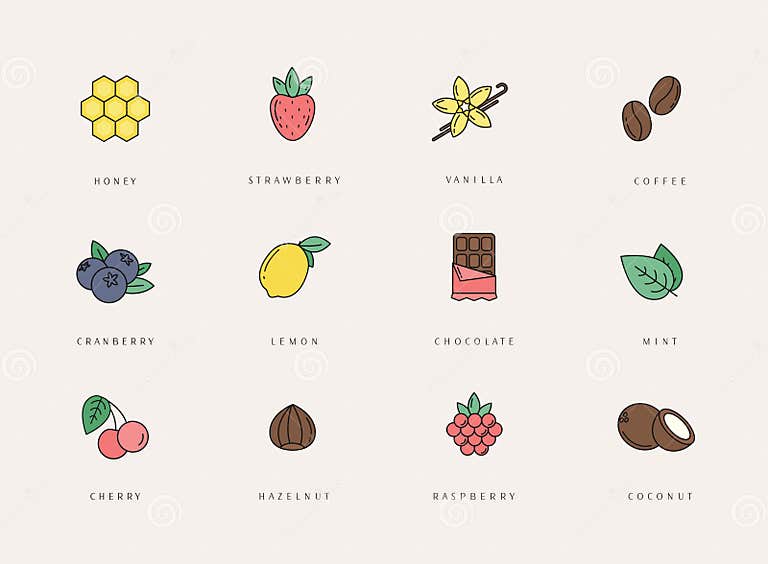 Vector Set of Different Flavor Icons, Logo Design Template Stock Vector ...