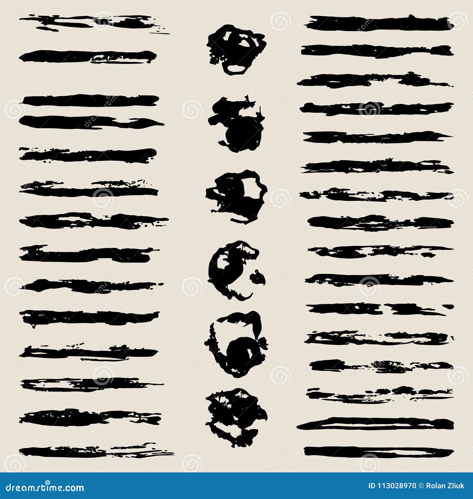 The Vector Set of Different Grunge Brushes Stock Vector - Illustration ...