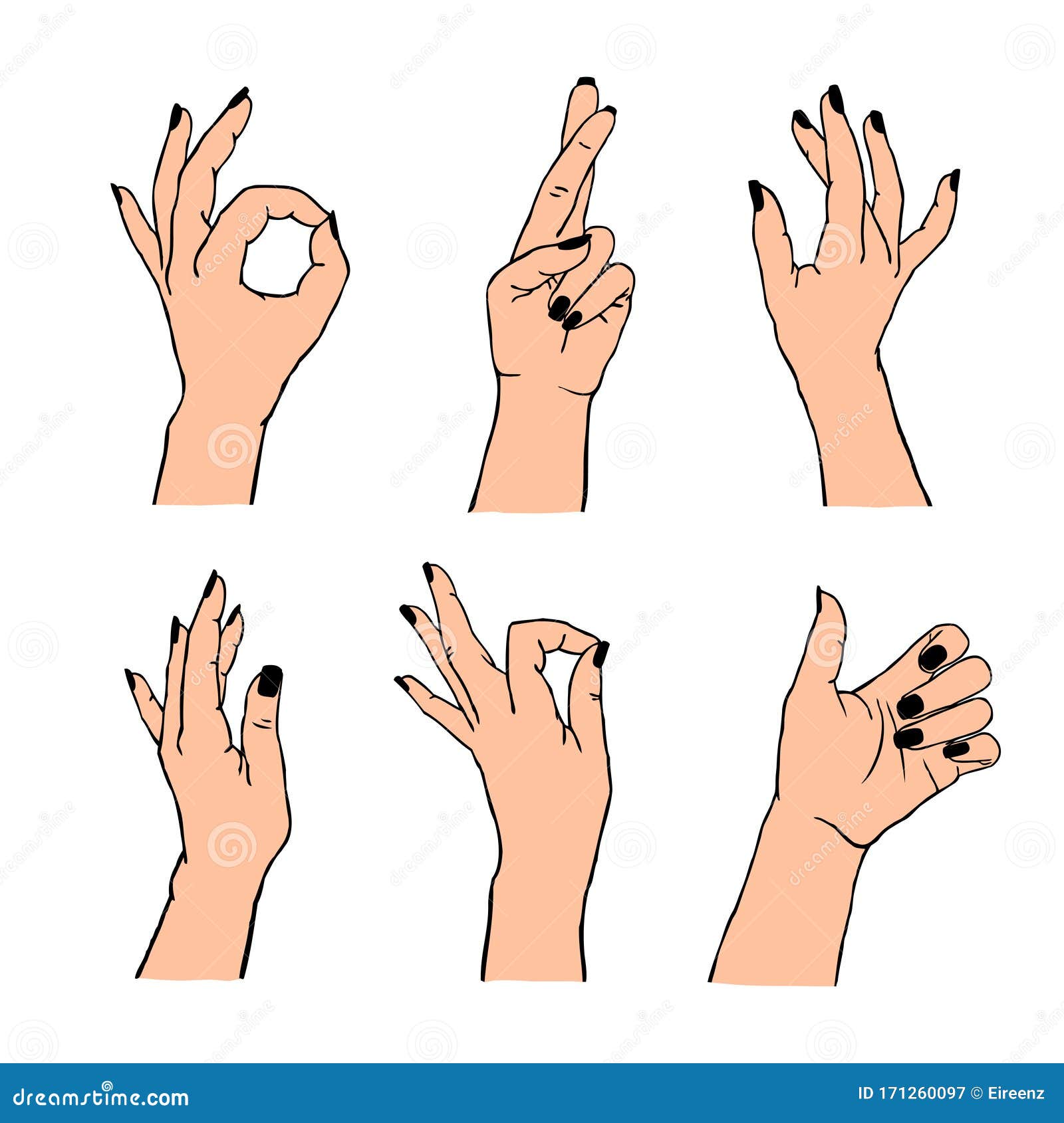 Vector Set of Different Gestures Isolated. Collection of Hands in ... Vector Set of Different Gestures Isolated. Collection of Hands in ...