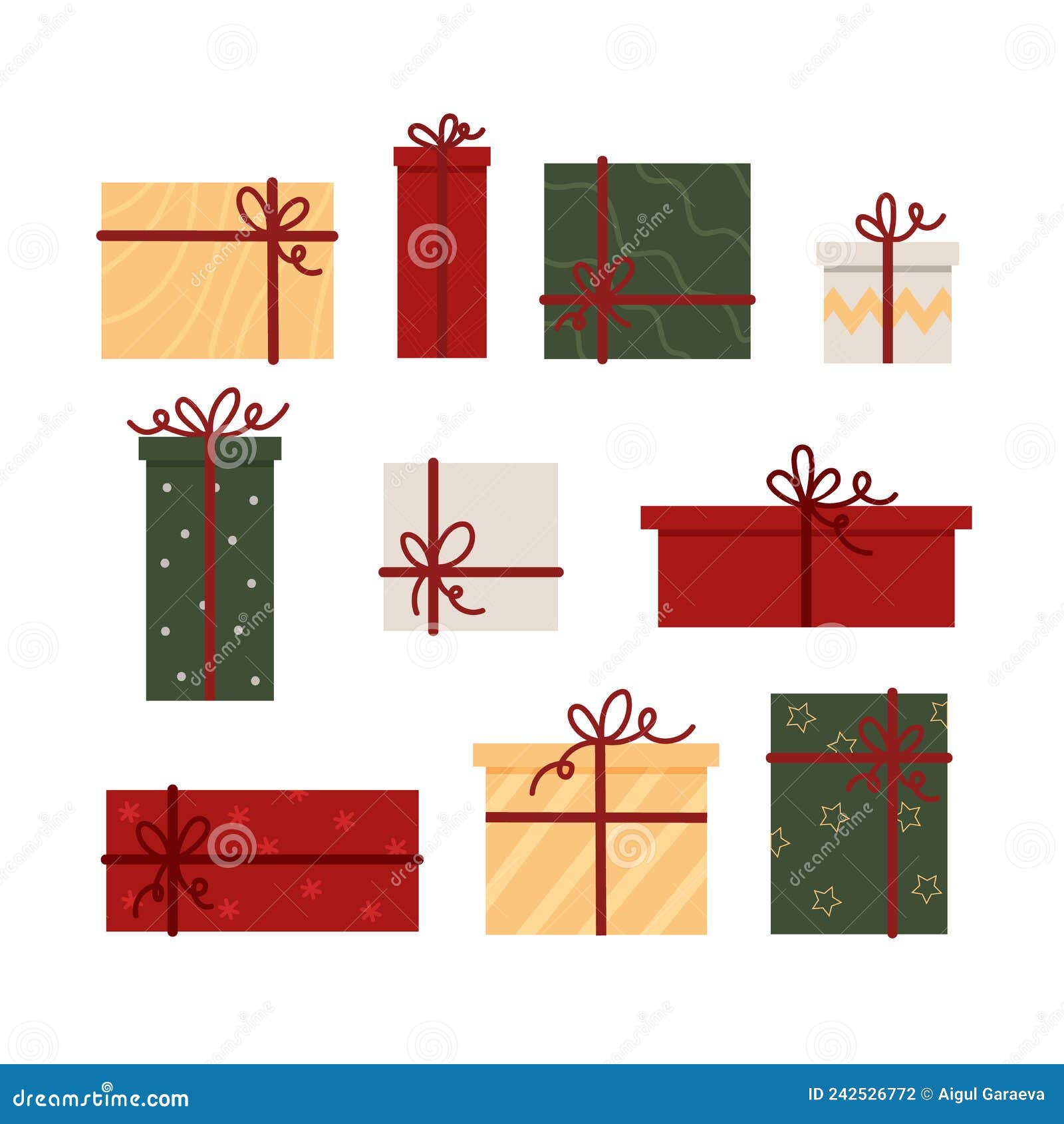Vector Set of Different Gift Boxes Stock Vector - Illustration of ...