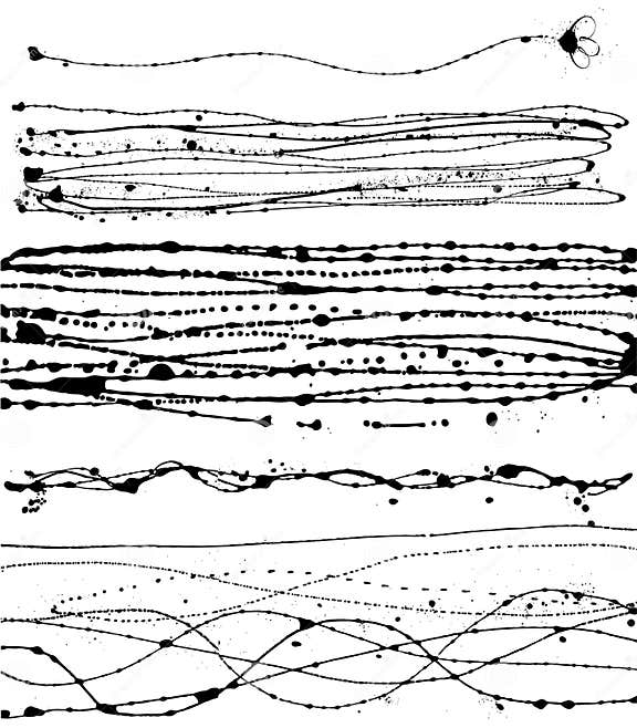 Vector Set of Different Ink Strokes Stock Vector - Illustration of line ...