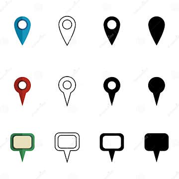 Vector Set of Different Map Markers. Stock Vector - Illustration of ...