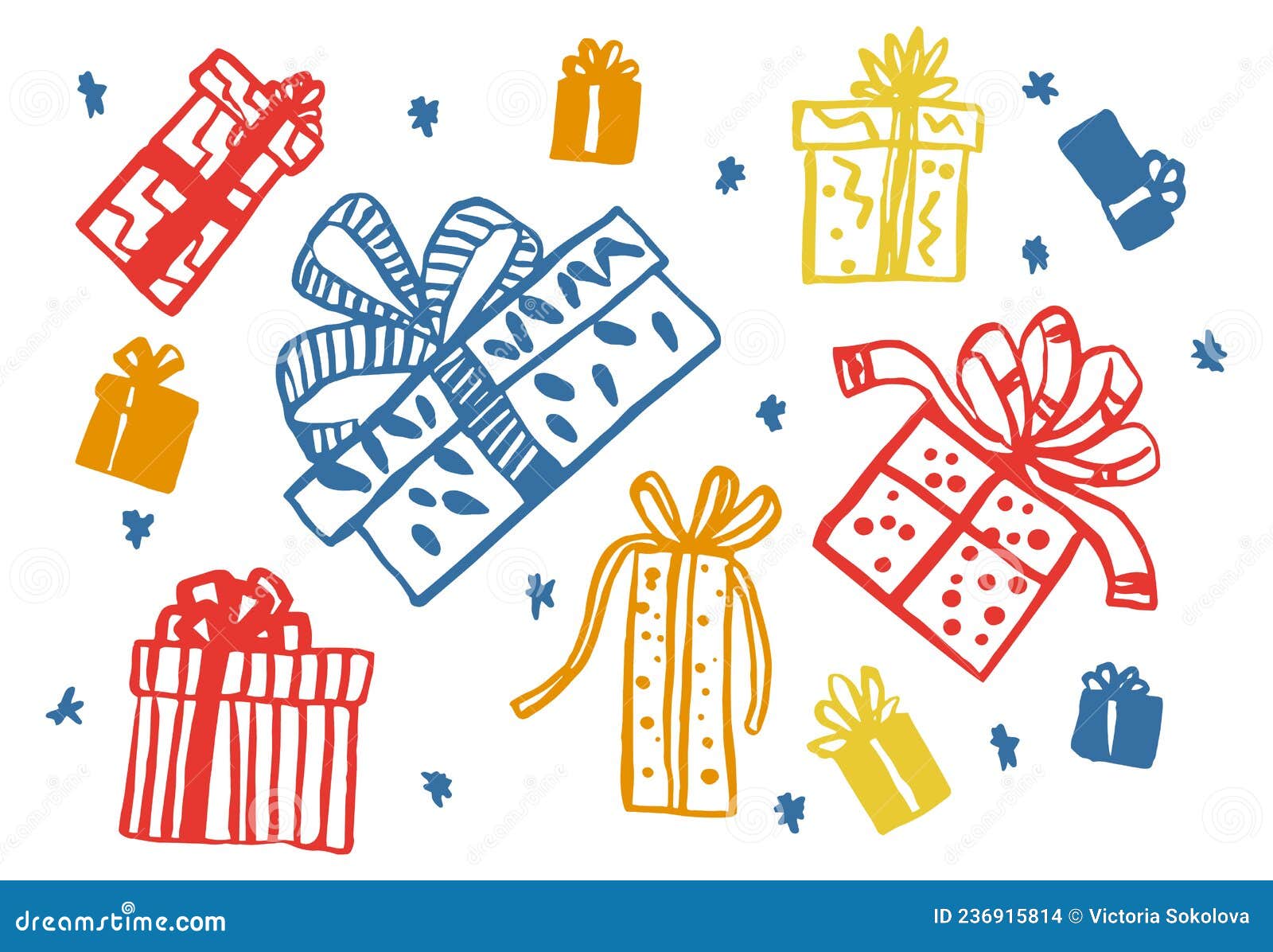 Vector Set of Different Multicolored Gift Boxes. Stock Vector ...