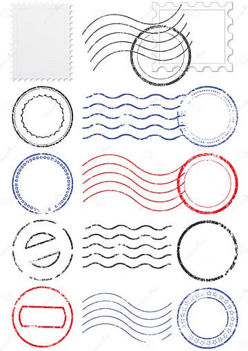 Vector Set of Different Postmark and Stamps. Stock Vector ...