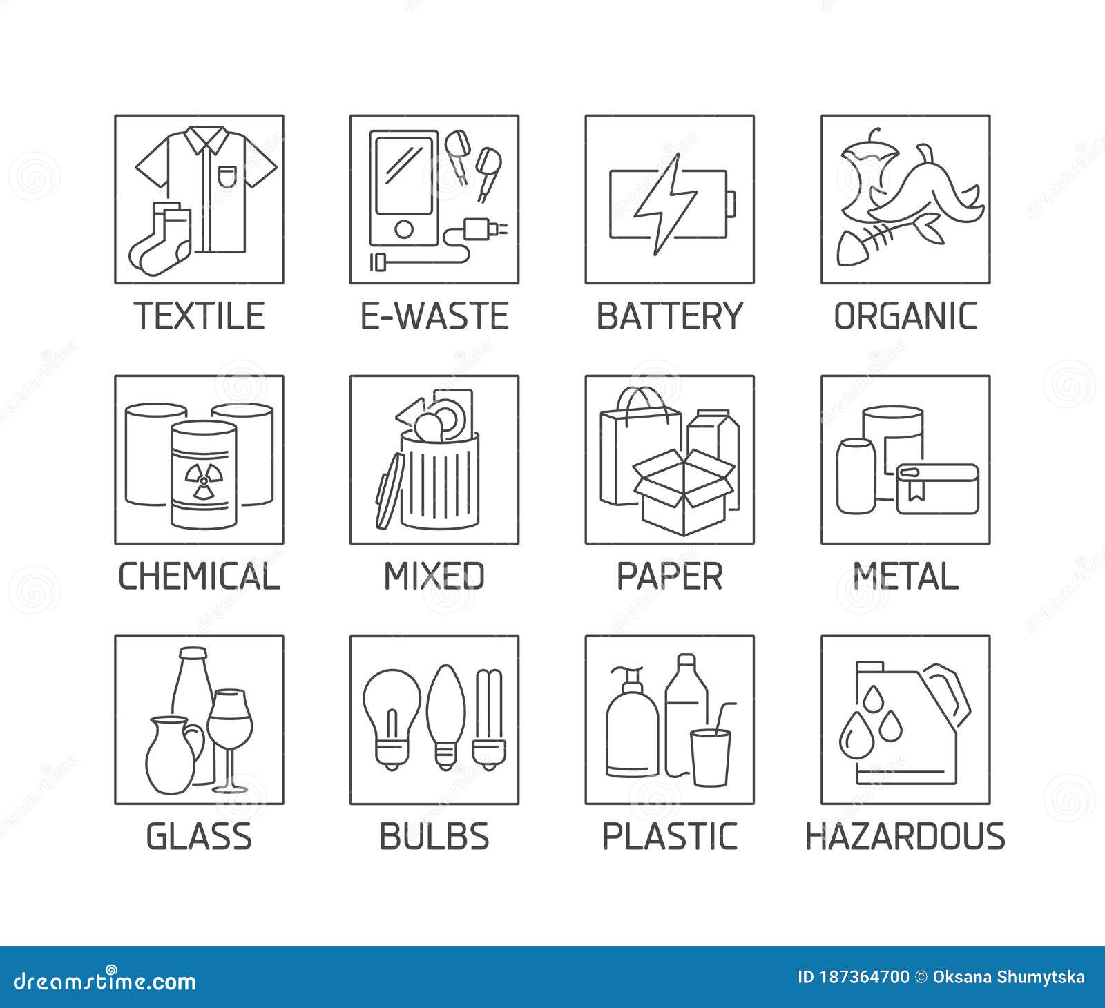 Vector Set of Different Recycling Garbage Waste Types Sorting ... Vector Set of Different Recycling Garbage Waste Types Sorting ...