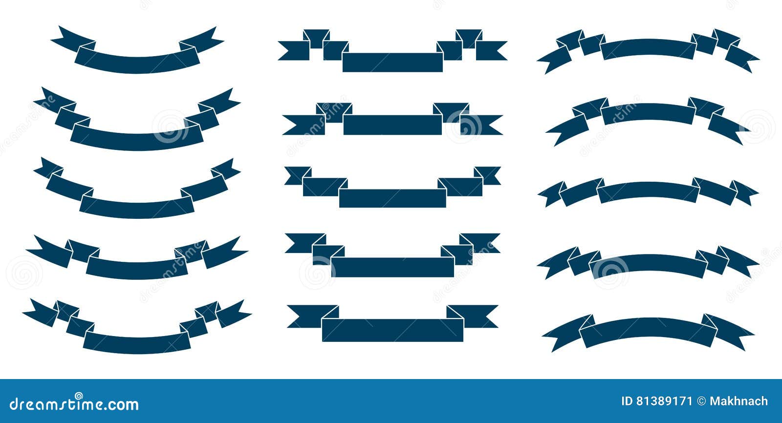 Vector Set of Different Ribbons Stock Vector - Illustration of paper ...