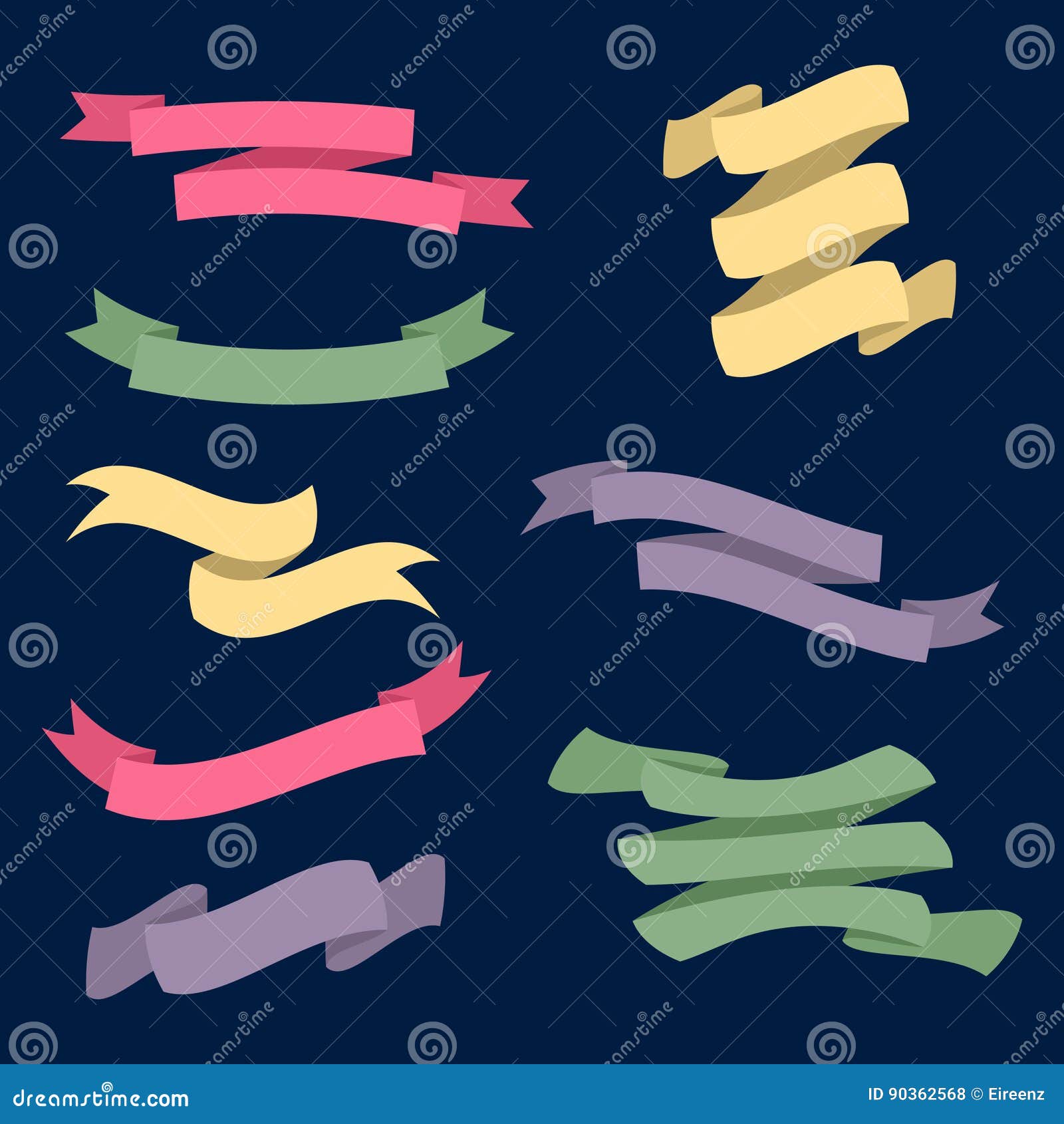 Vector Set with Different Ribbons Stock Vector - Illustration of ...