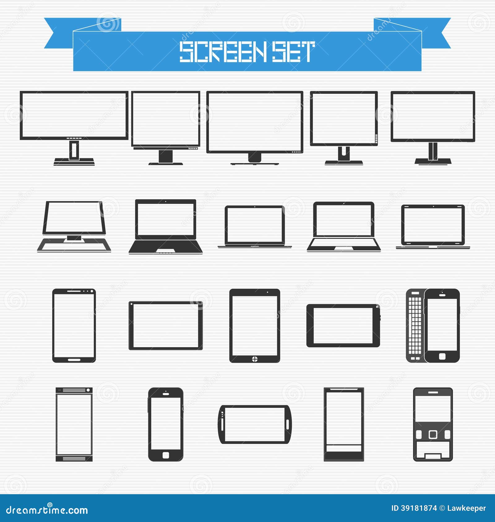 Vector Set of Different Screens Stock Vector - Illustration of ...