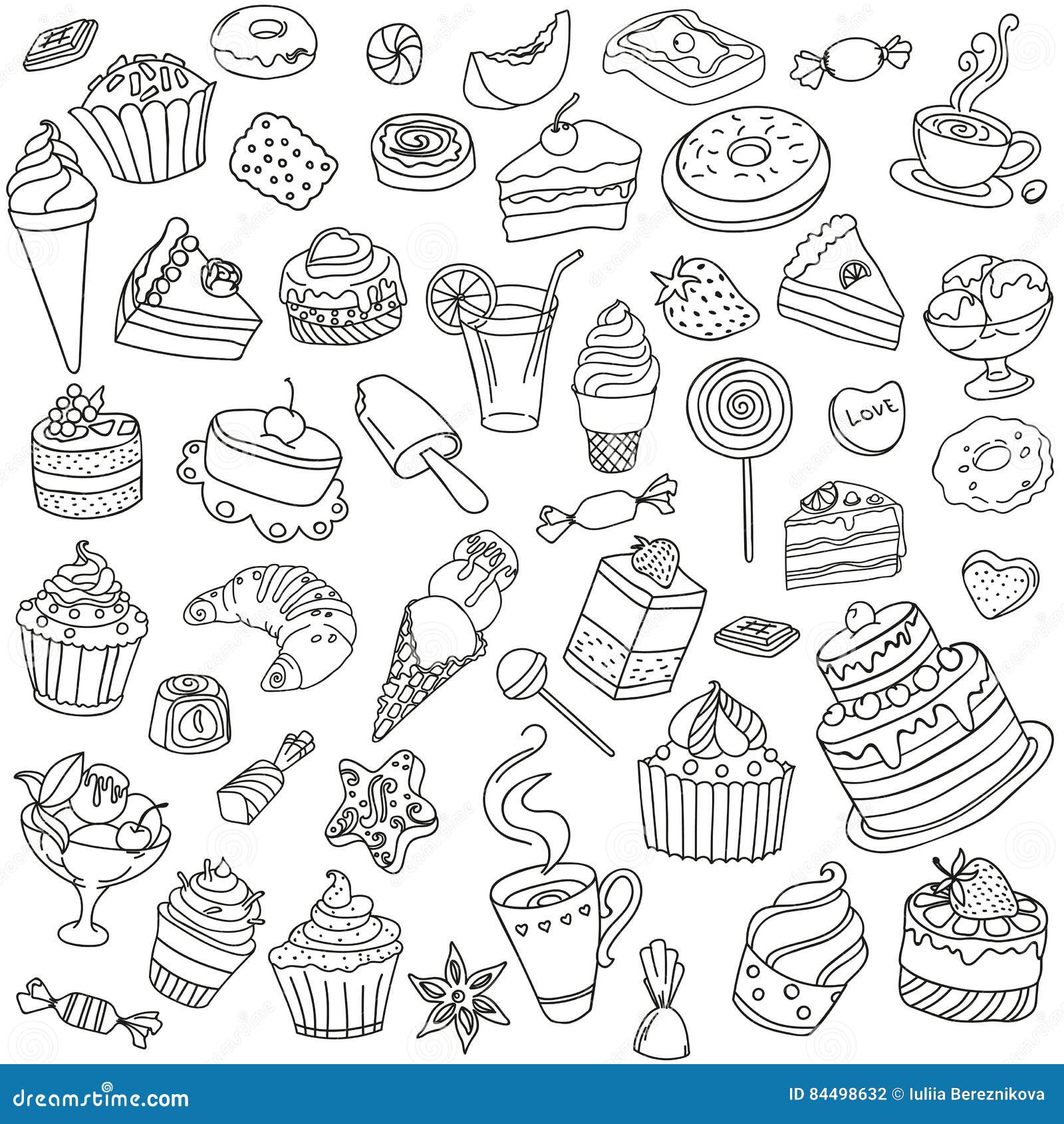Vector Set of Different Sweets Stock Vector - Illustration of donut ...