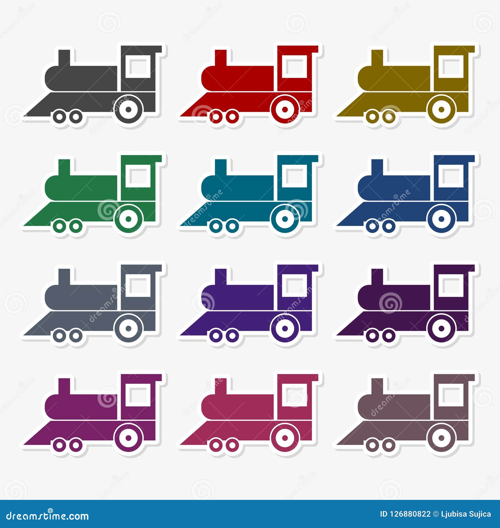 Vector Set of Different Train Illustrations or Symbols Stock Vector ...