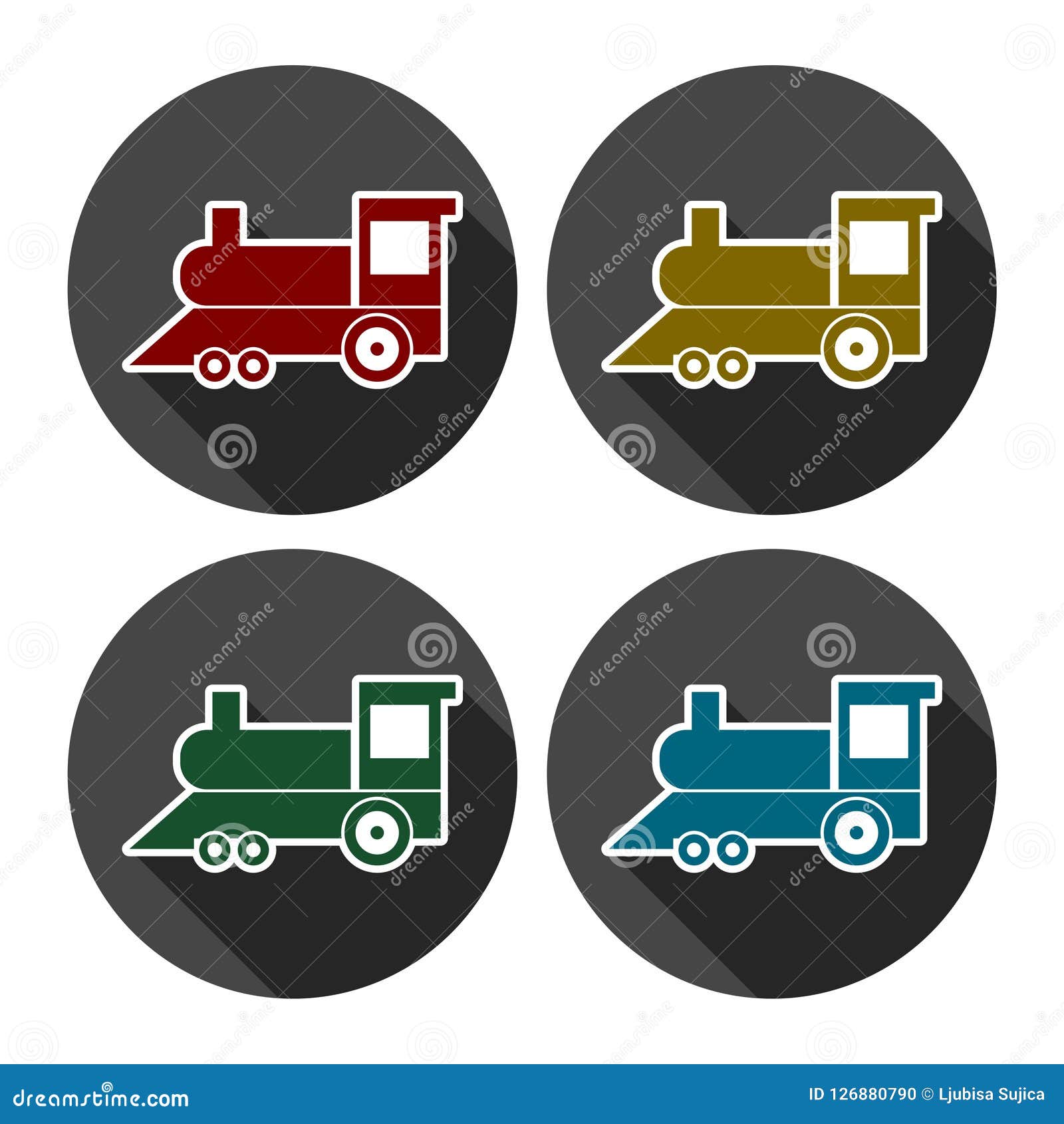 Vector Set of Different Train Illustrations or Symbols Stock Vector ...