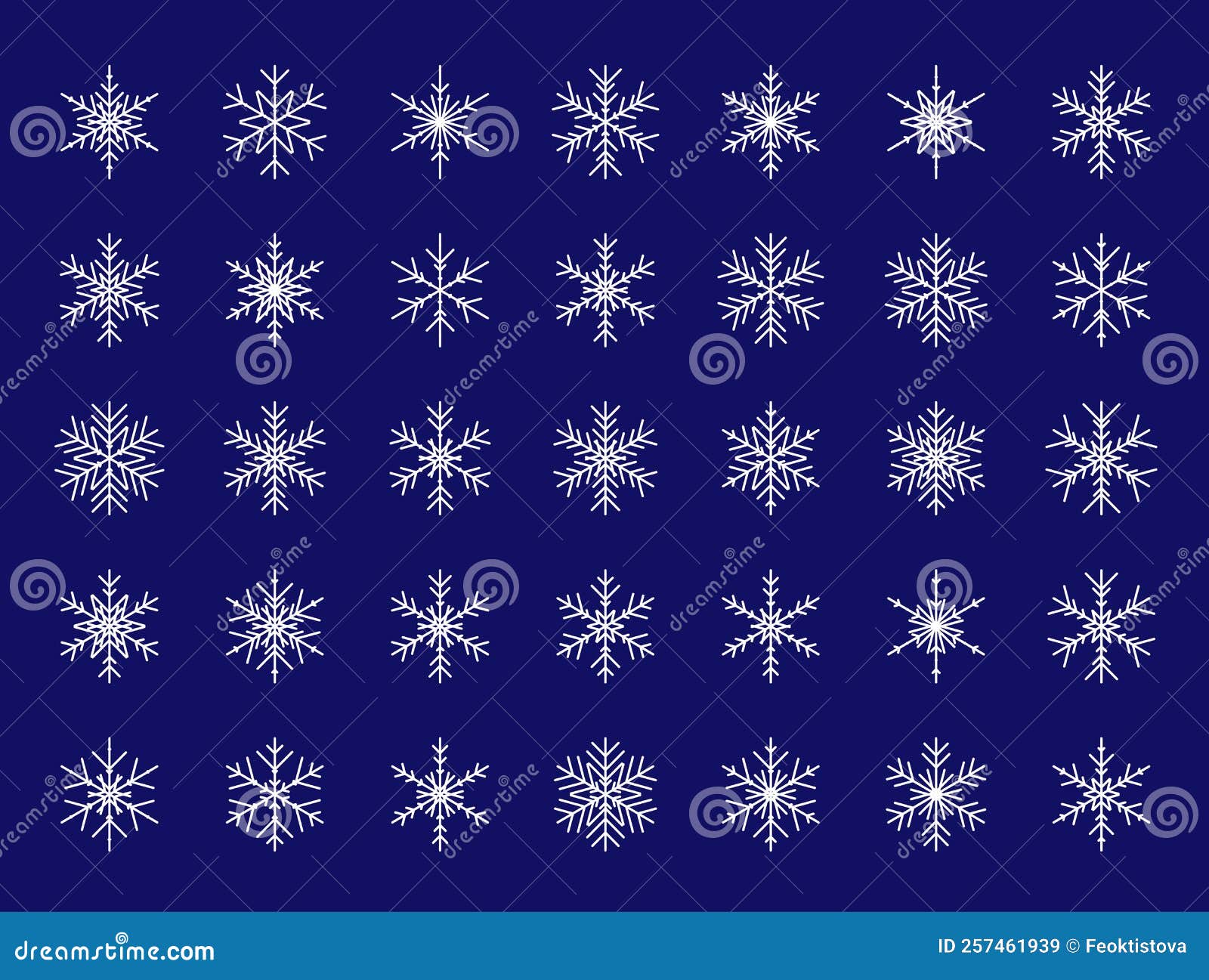 Vector Set of Different White Snowflakes. Vector Illustration Stock ...