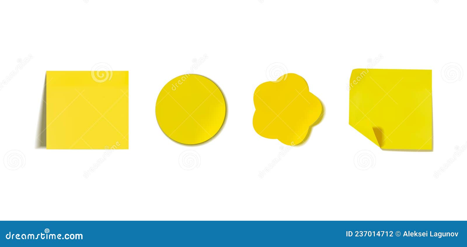 Vector Set of Different Yellow Stickers Isolated, White Background ...