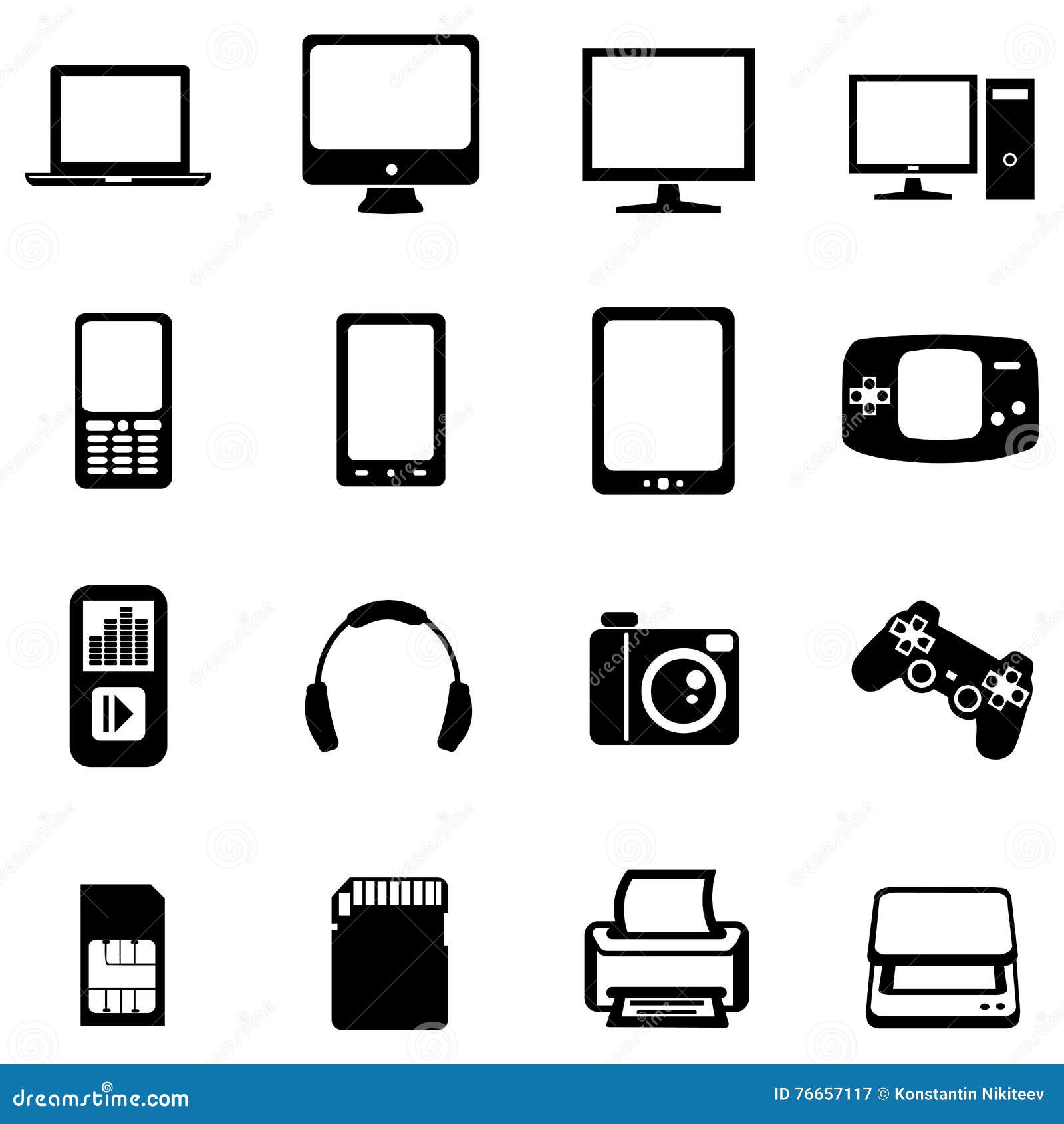 Vector Set of Digital Devices Icons Stock Vector - Illustration of ...
