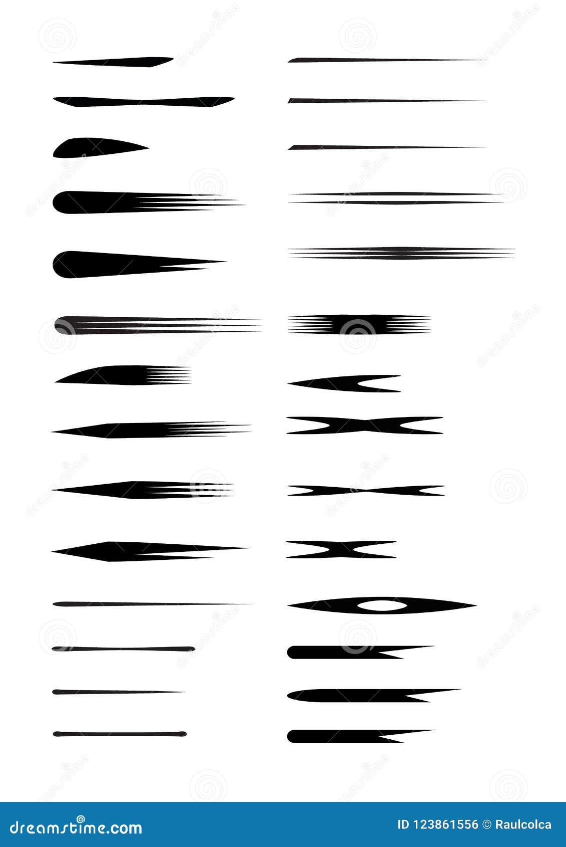 Vector Set of Digital Strokes for Illustrations Stock Illustration ...