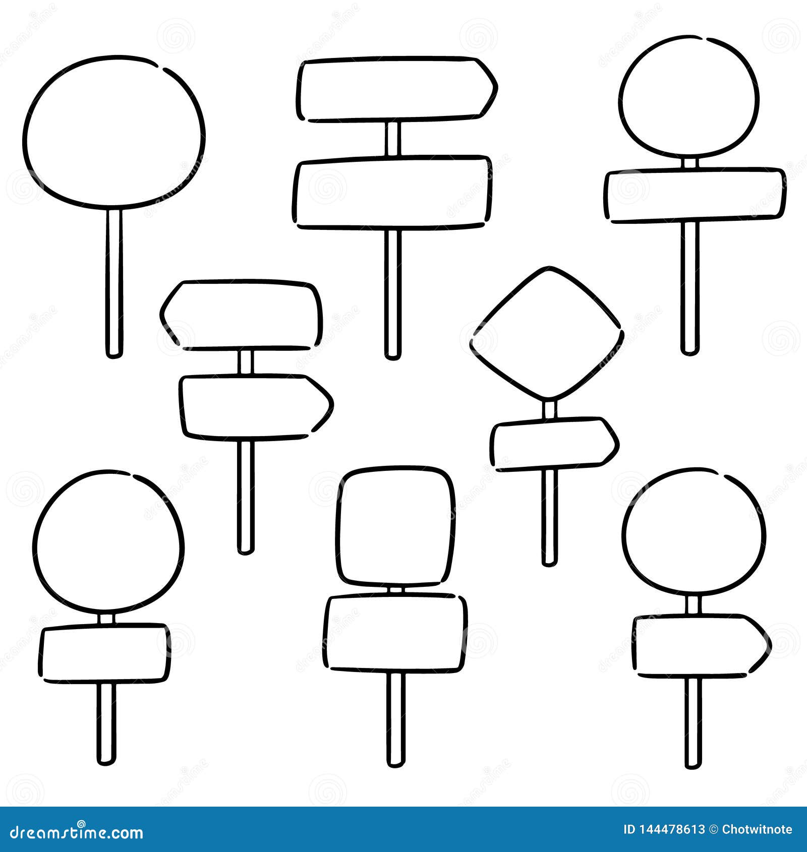 Vector Set of Direction Post Stock Vector - Illustration of roadsign ...