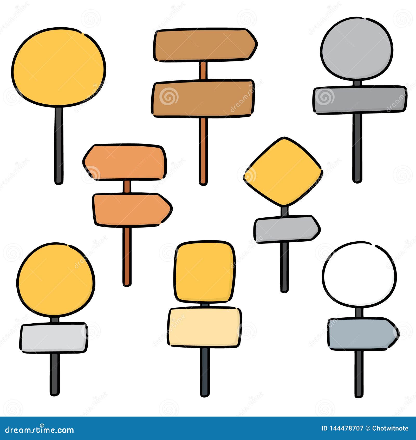 Vector Set of Direction Post Stock Vector - Illustration of guidance ...