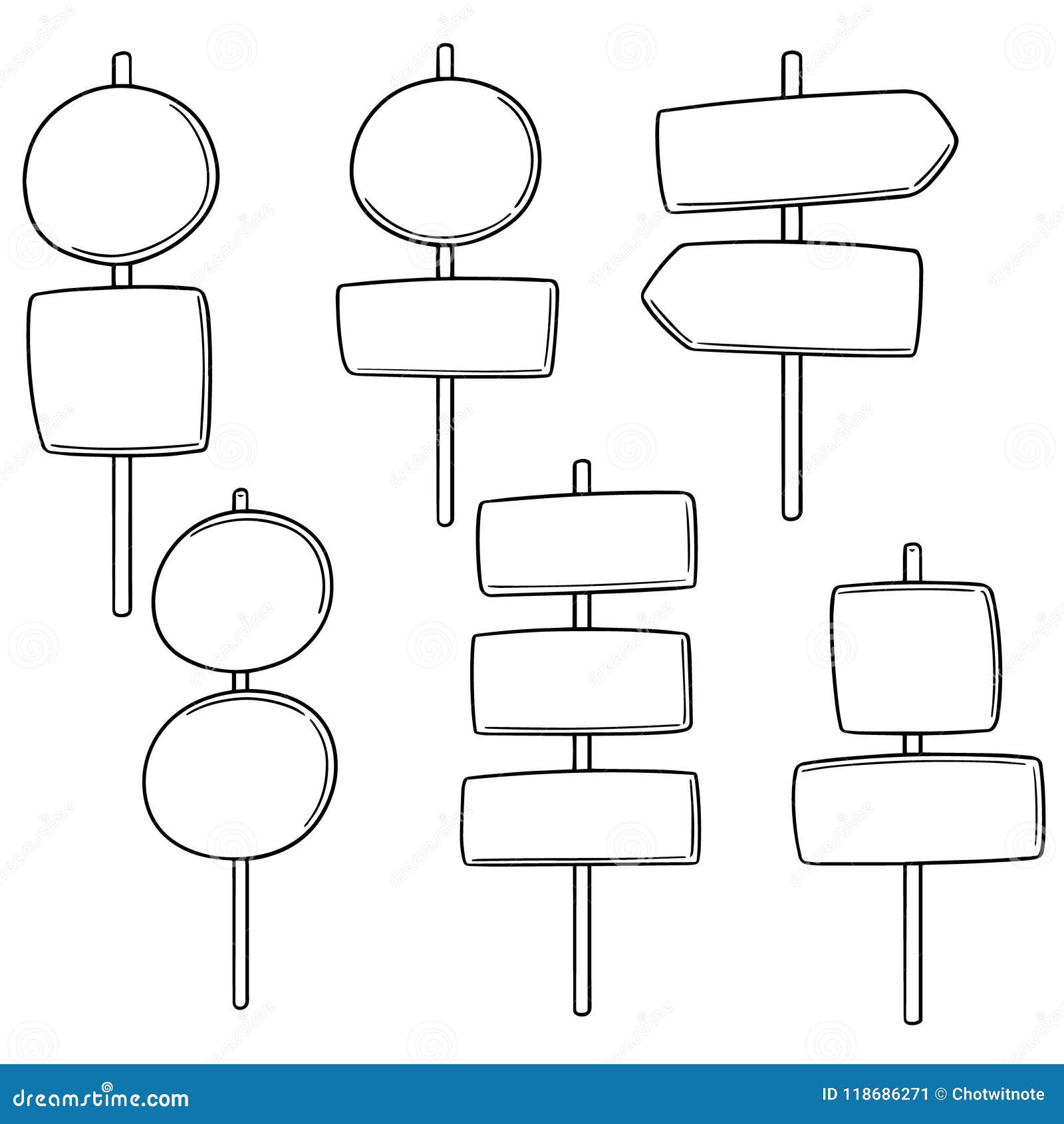 Vector Set of Direction Post Stock Vector - Illustration of information ...