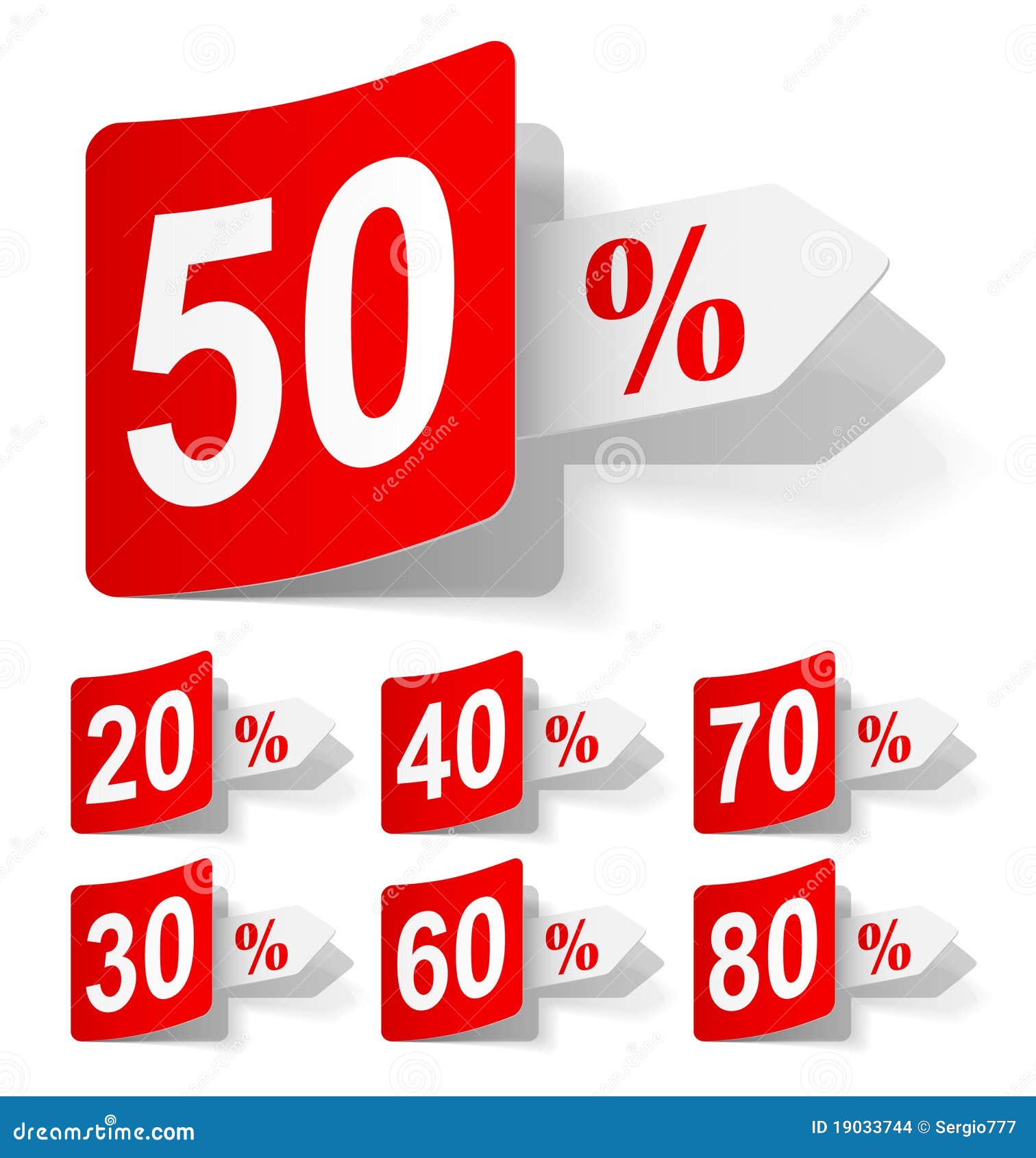 Vector set of discounts stock vector. Illustration of graphic - 19033744