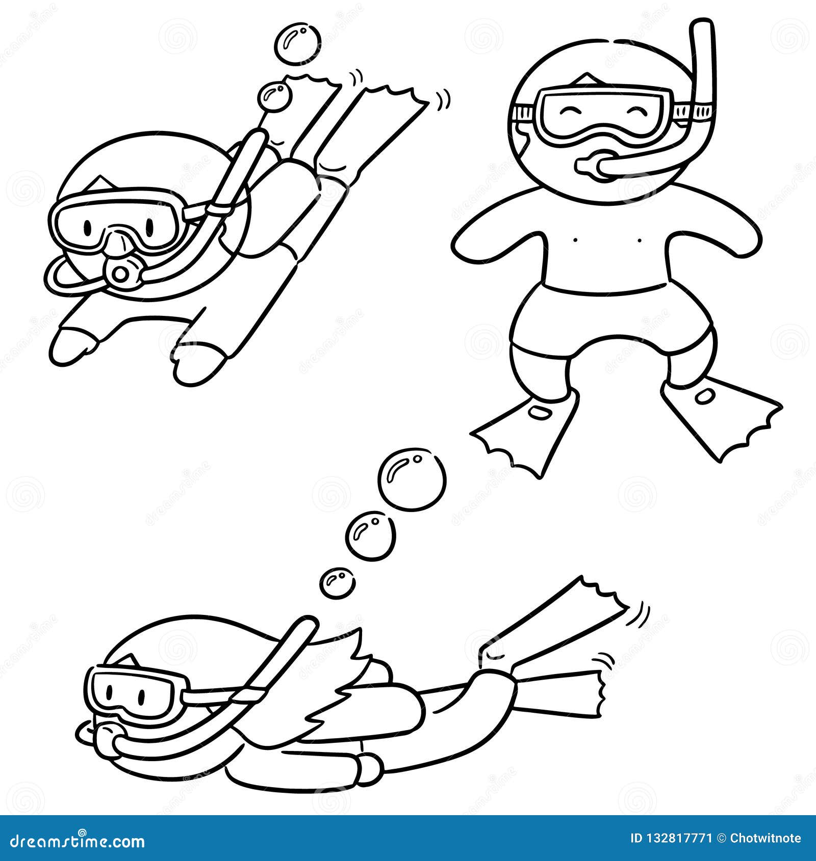 Diver - An Hand Drawn Illustration In Vintage Style | CartoonDealer.com ...