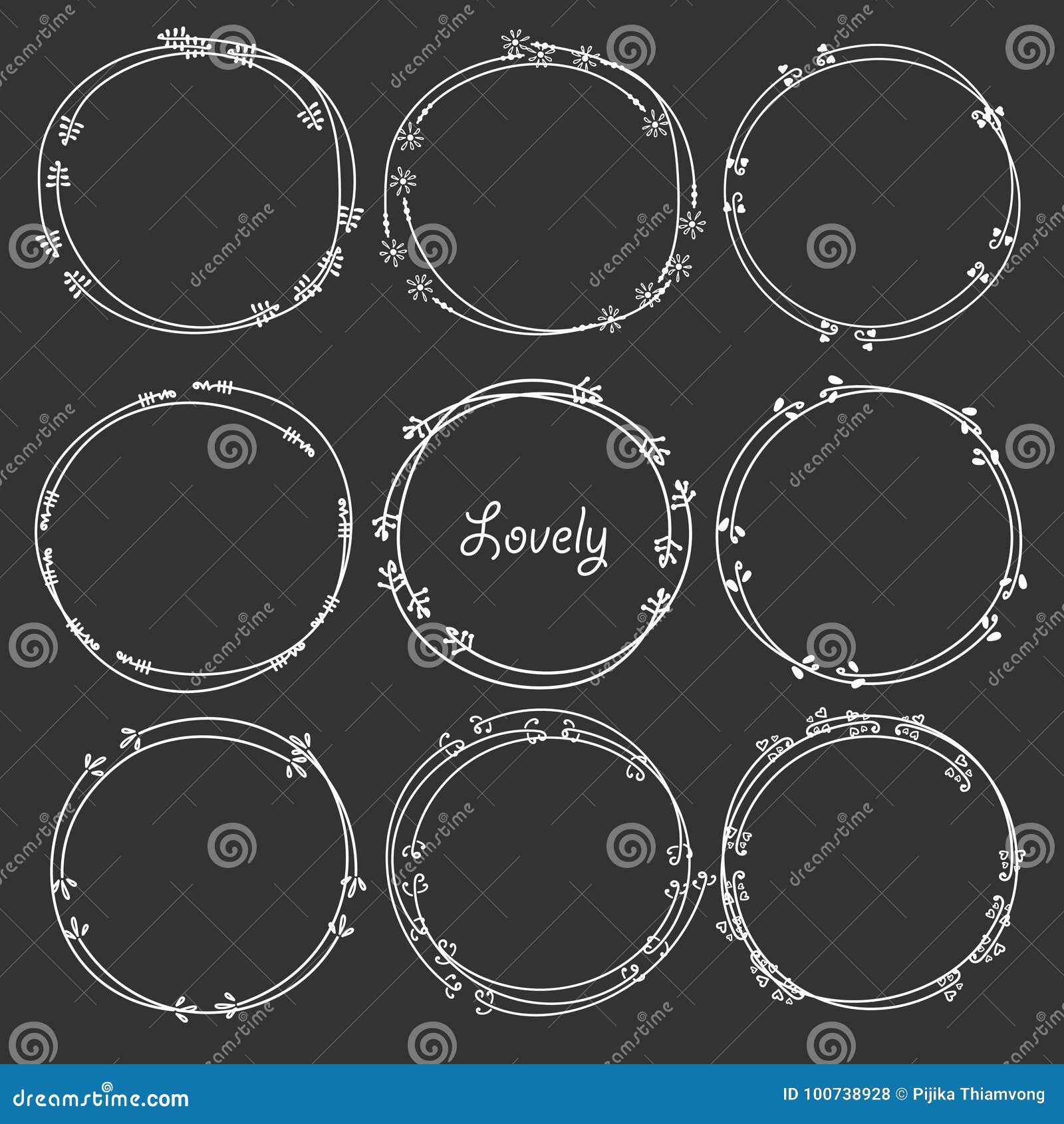 Vector Set of Dividers Round Frames for Decoration. Stock Vector ...