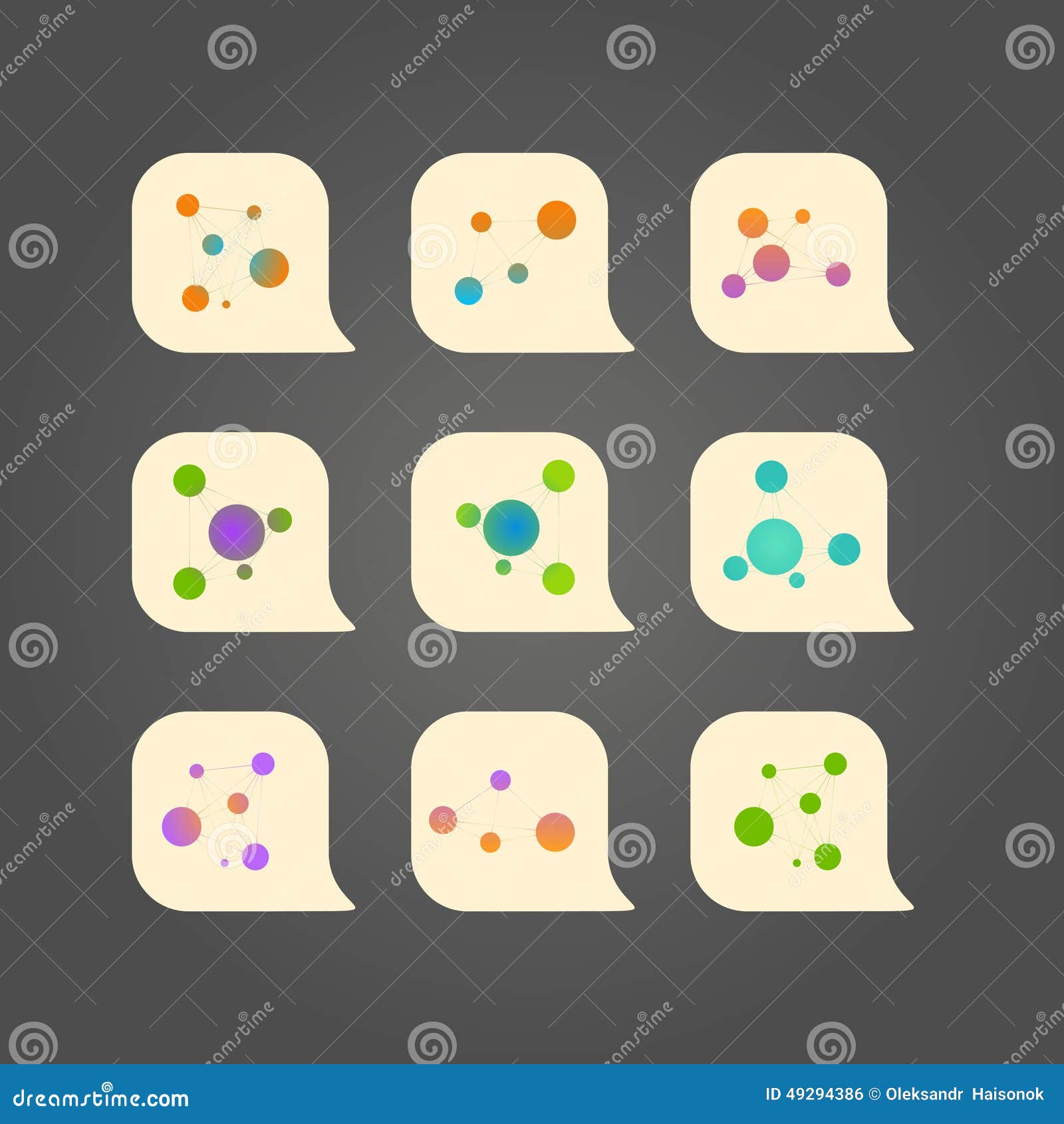 Vector Set DNA and Network Abstract Icon Stock Vector - Illustration of ...