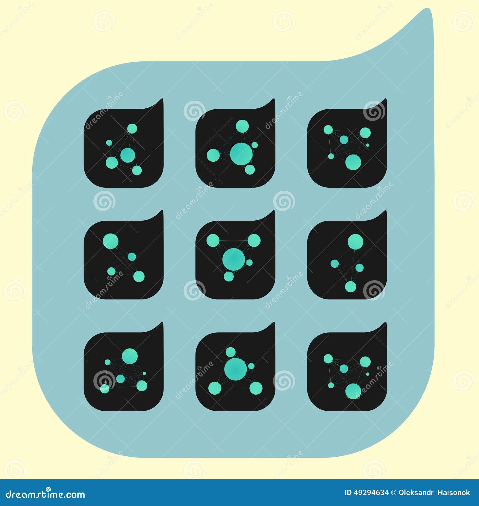 Vector Set DNA and Network Abstract Icon Stock Vector - Illustration of ...