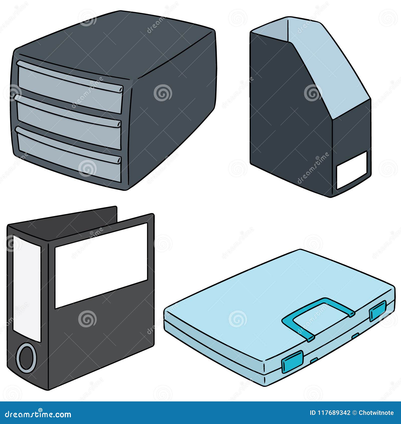 Vector Set of Document Storage Stock Vector - Illustration of folder ...