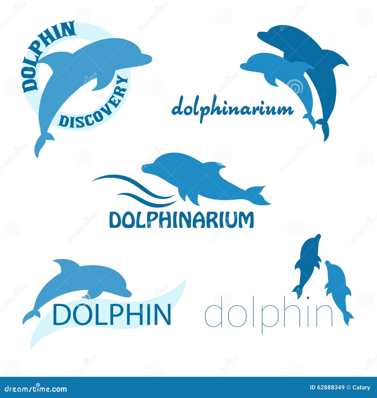 Vector Set of Dolphinarium Design of Logo Stock Vector - Illustration ...