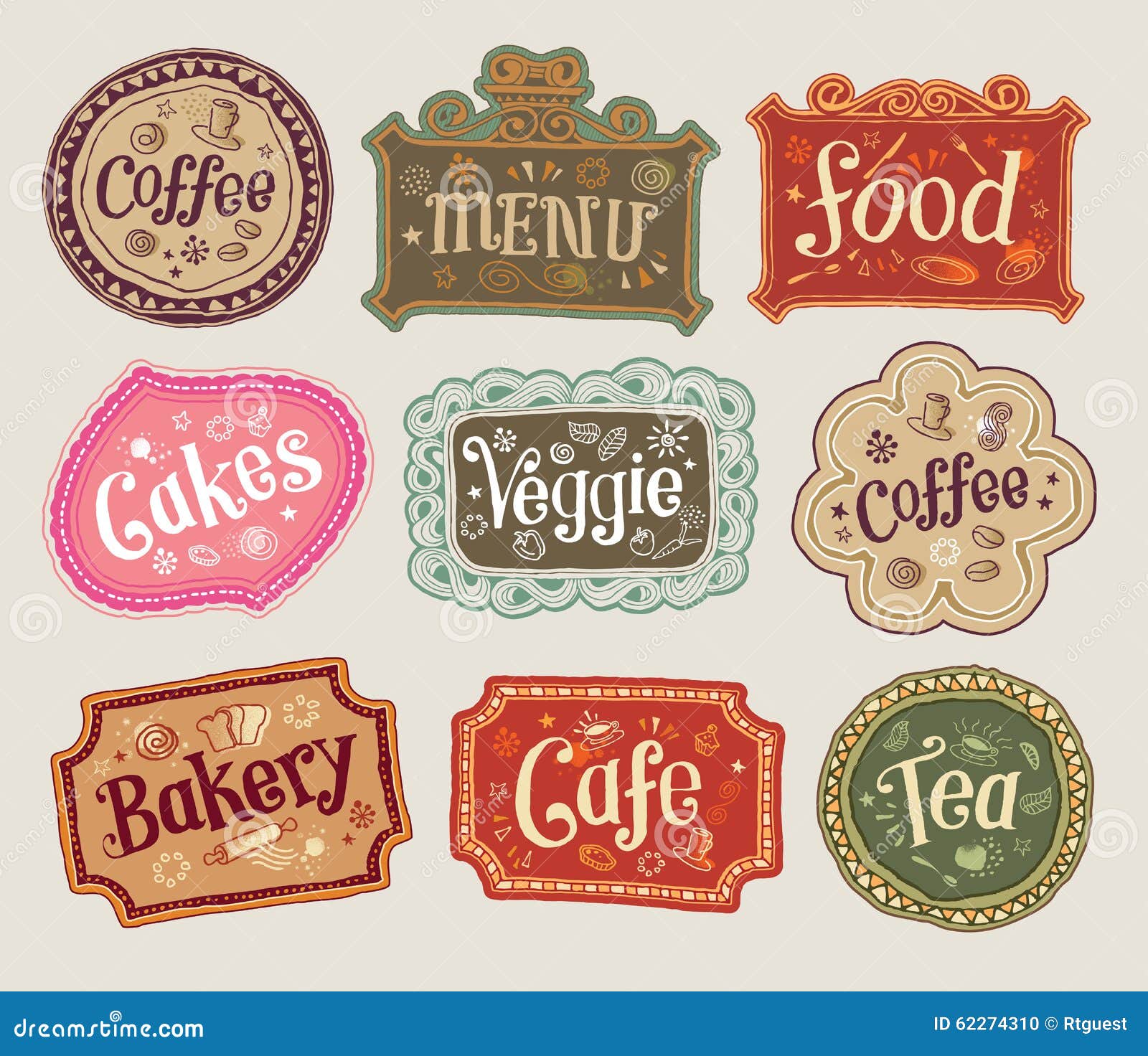Vector Set Of Doodle Labels | CartoonDealer.com #62274310