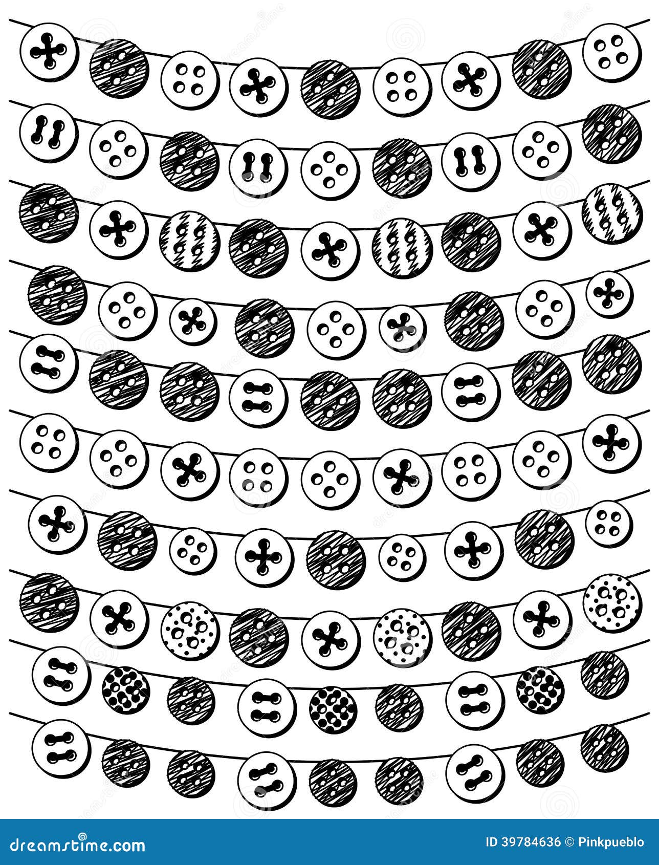 Vector Set of Doodle Style Button Bunting Stock Vector - Illustration ...