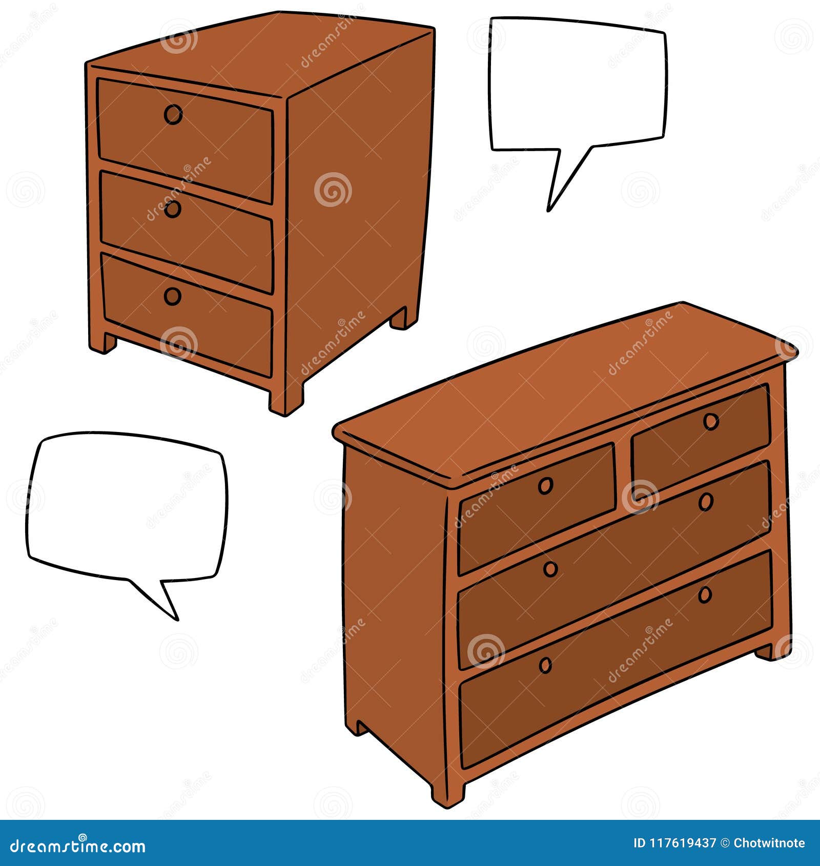 Vector set of drawer stock vector. Illustration of container - 117619437