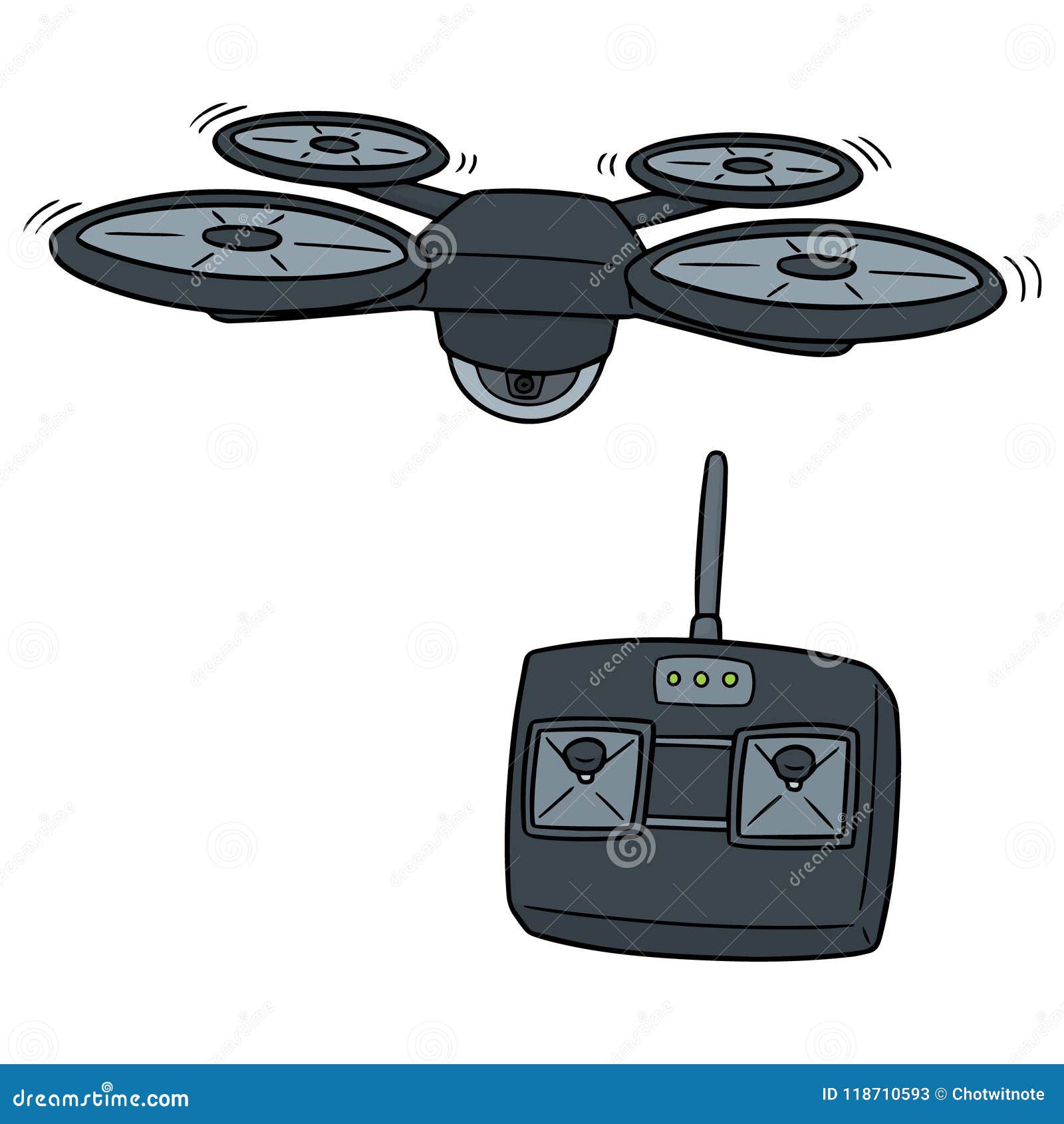 Vector set of drone stock vector. Illustration of equipment - 118710593