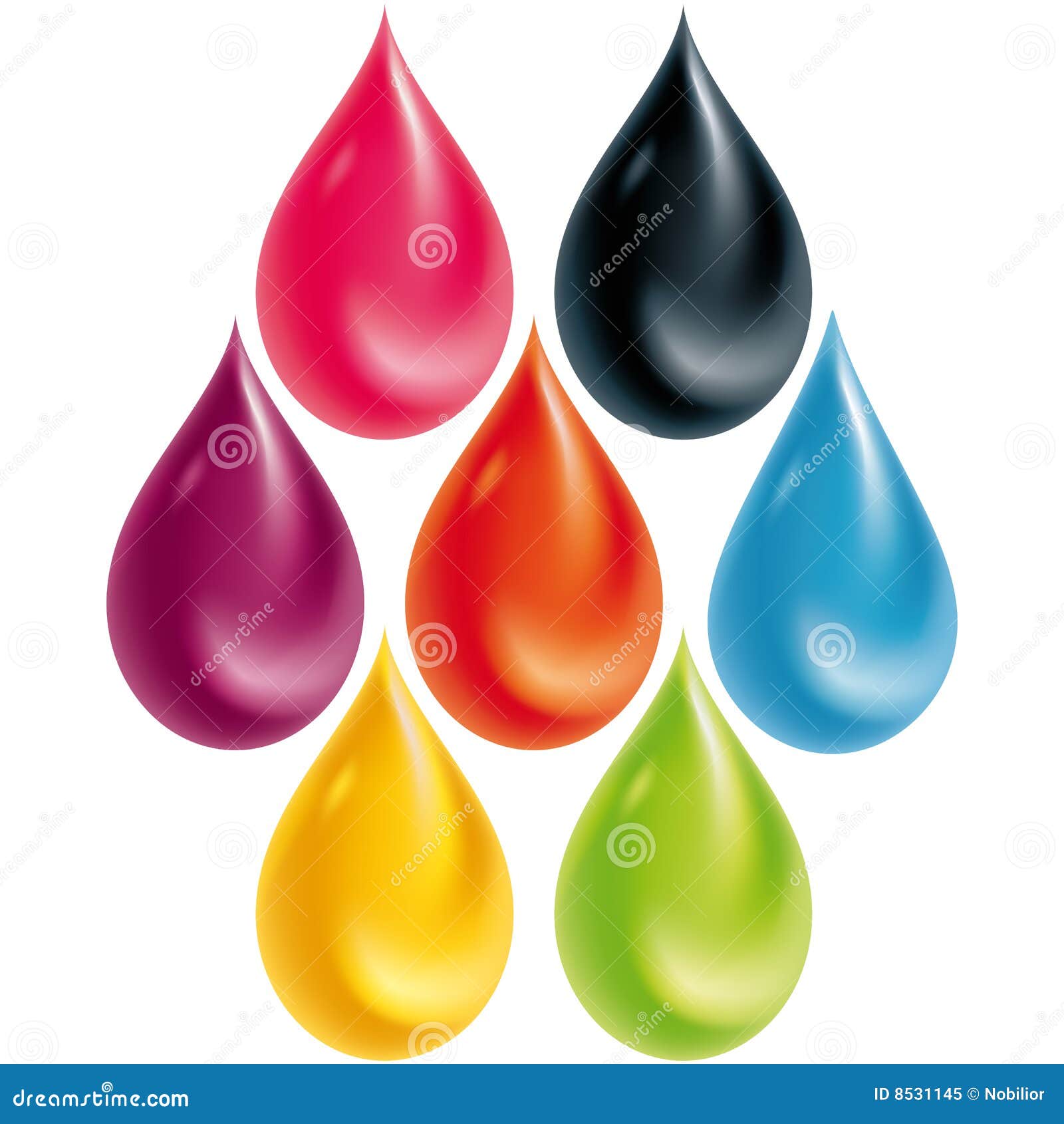 Vector set of drops stock vector. Illustration of gasoline - 8531145