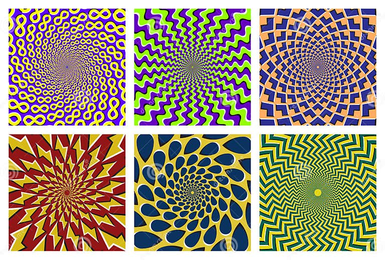 Vector Set of Dynamic Circular Patterns. Eye-catching Backgrounds with ...