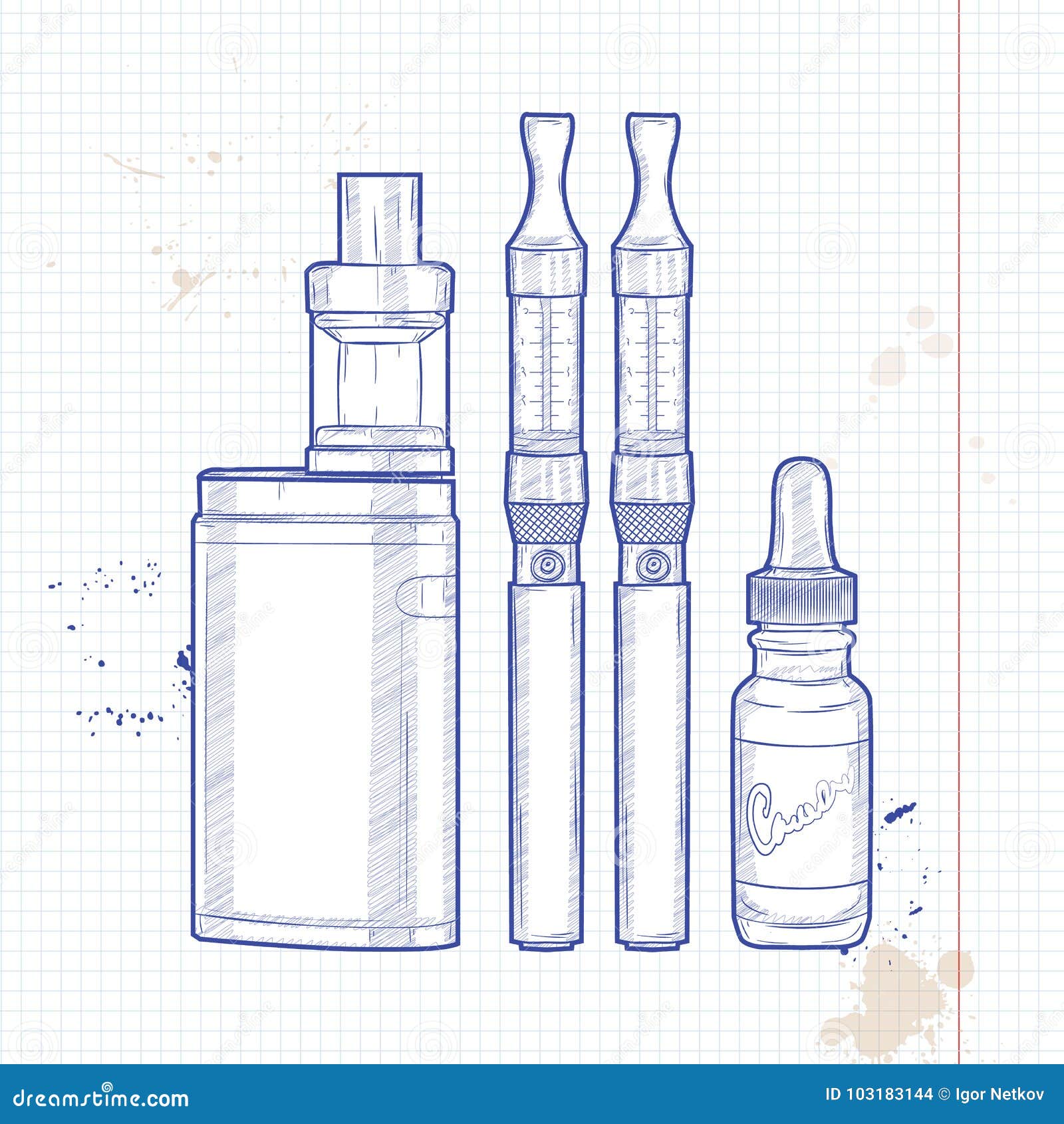 Vector set e-cigarette stock vector. Illustration of flavor - 103183144