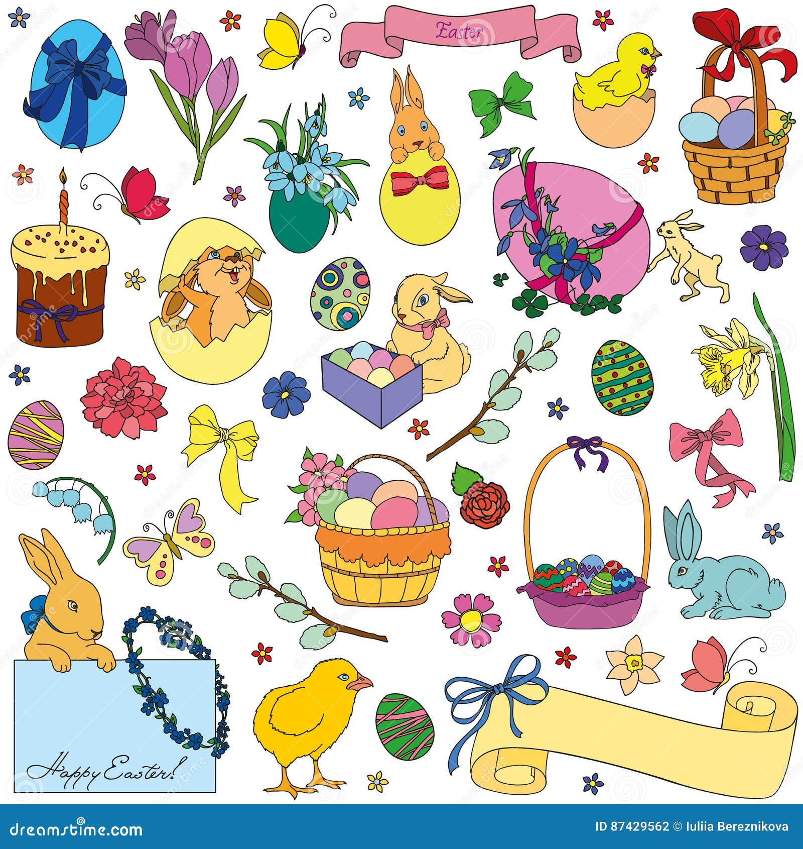 Vector Set Of Easter Symbols | CartoonDealer.com #87429562