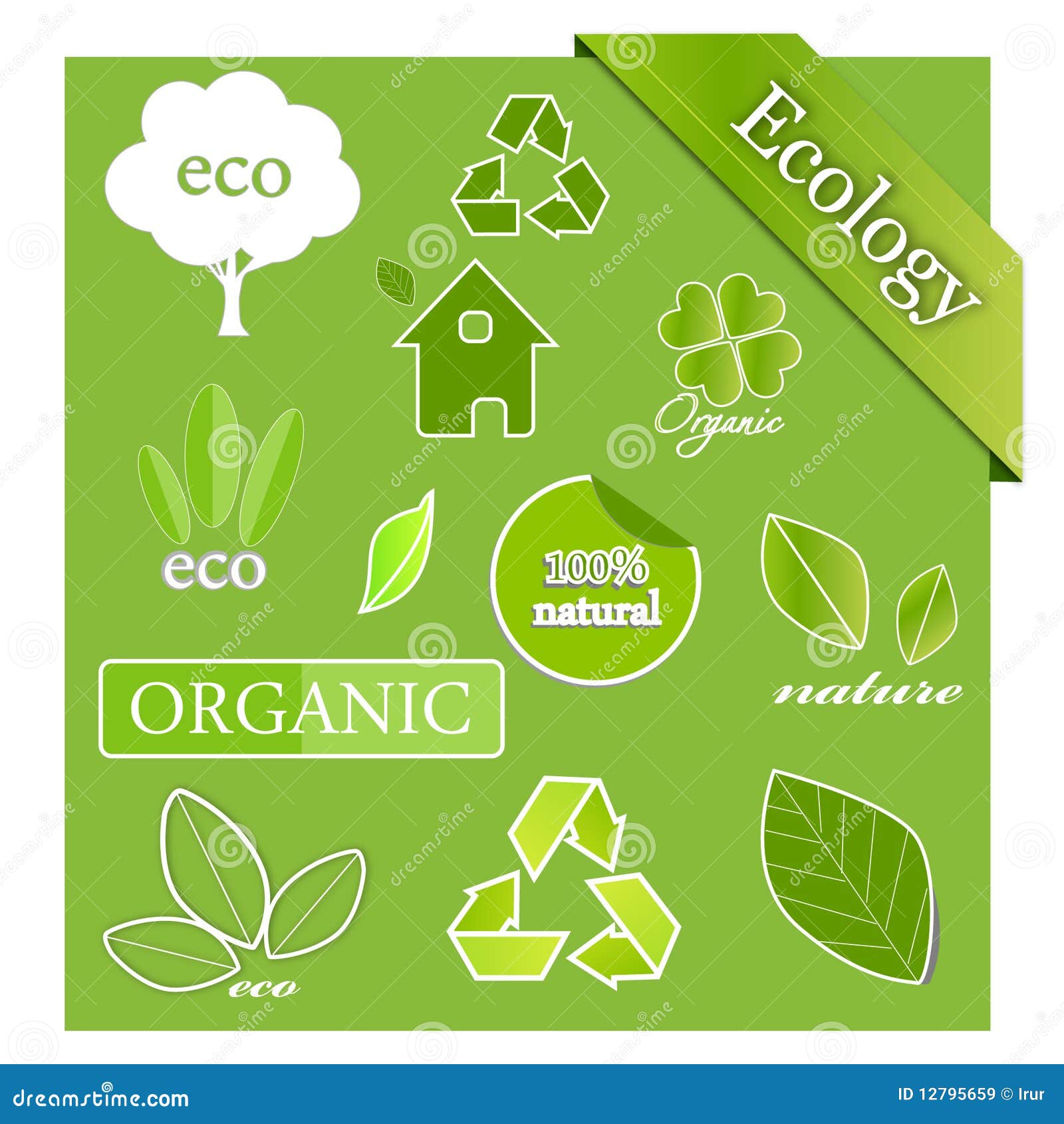 Vector Set of Ecological Icons Stock Vector - Illustration of recycle ...