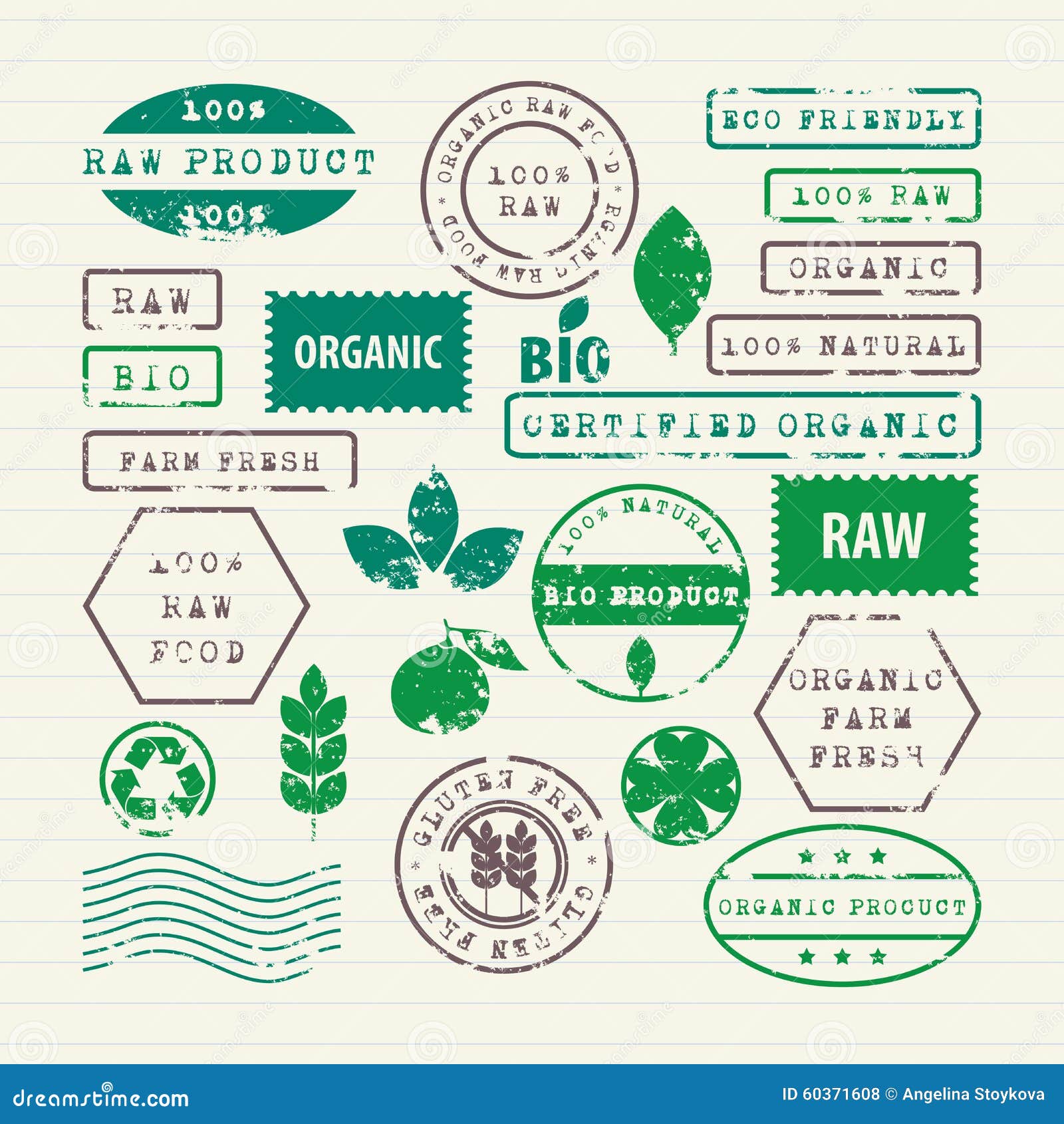 Vector Set of Ecology Healthy Food and Environment Stock Vector ...